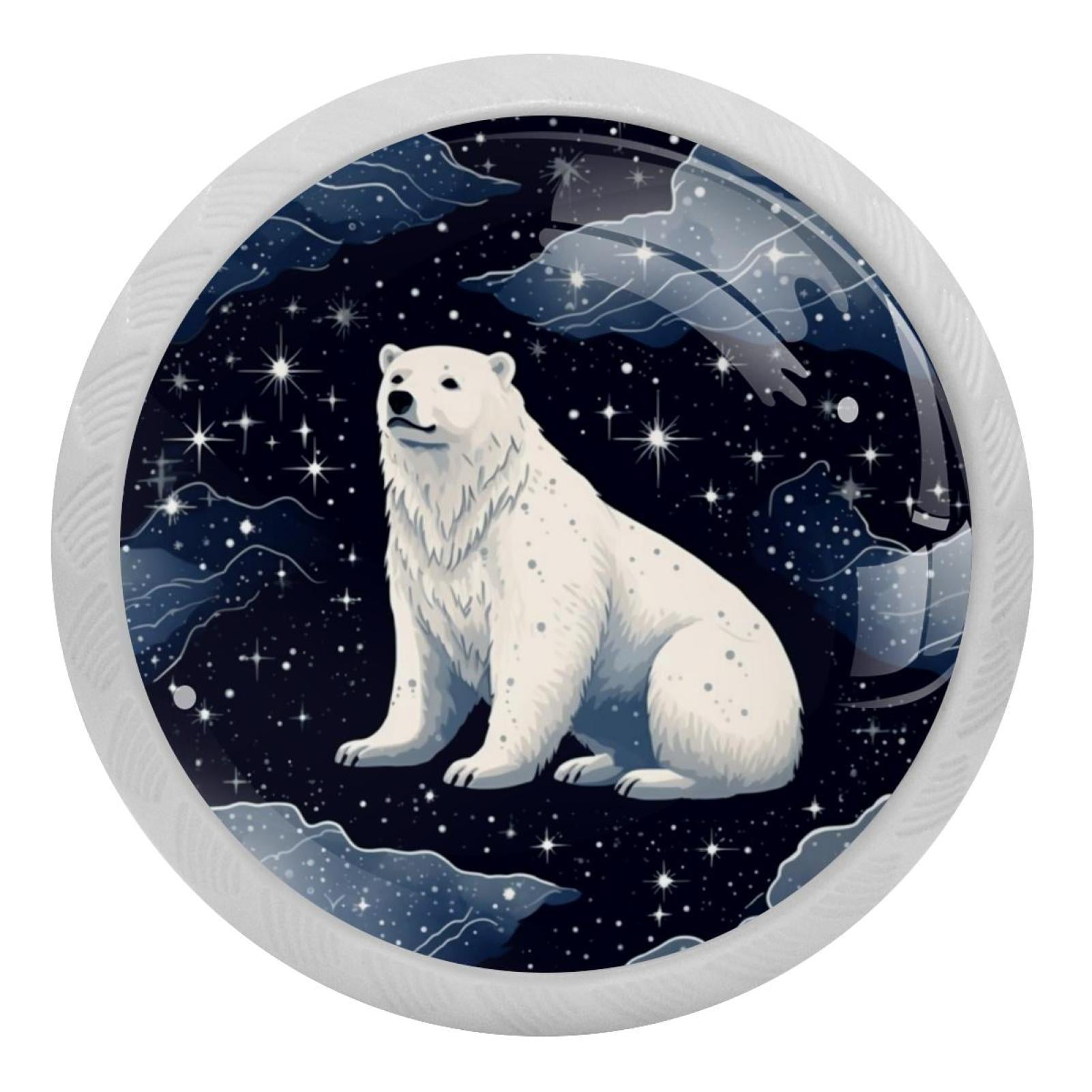 Polar Bear Fluorescent Drawer Pulls with Screws: Round 4-Pack, Glow-in ...