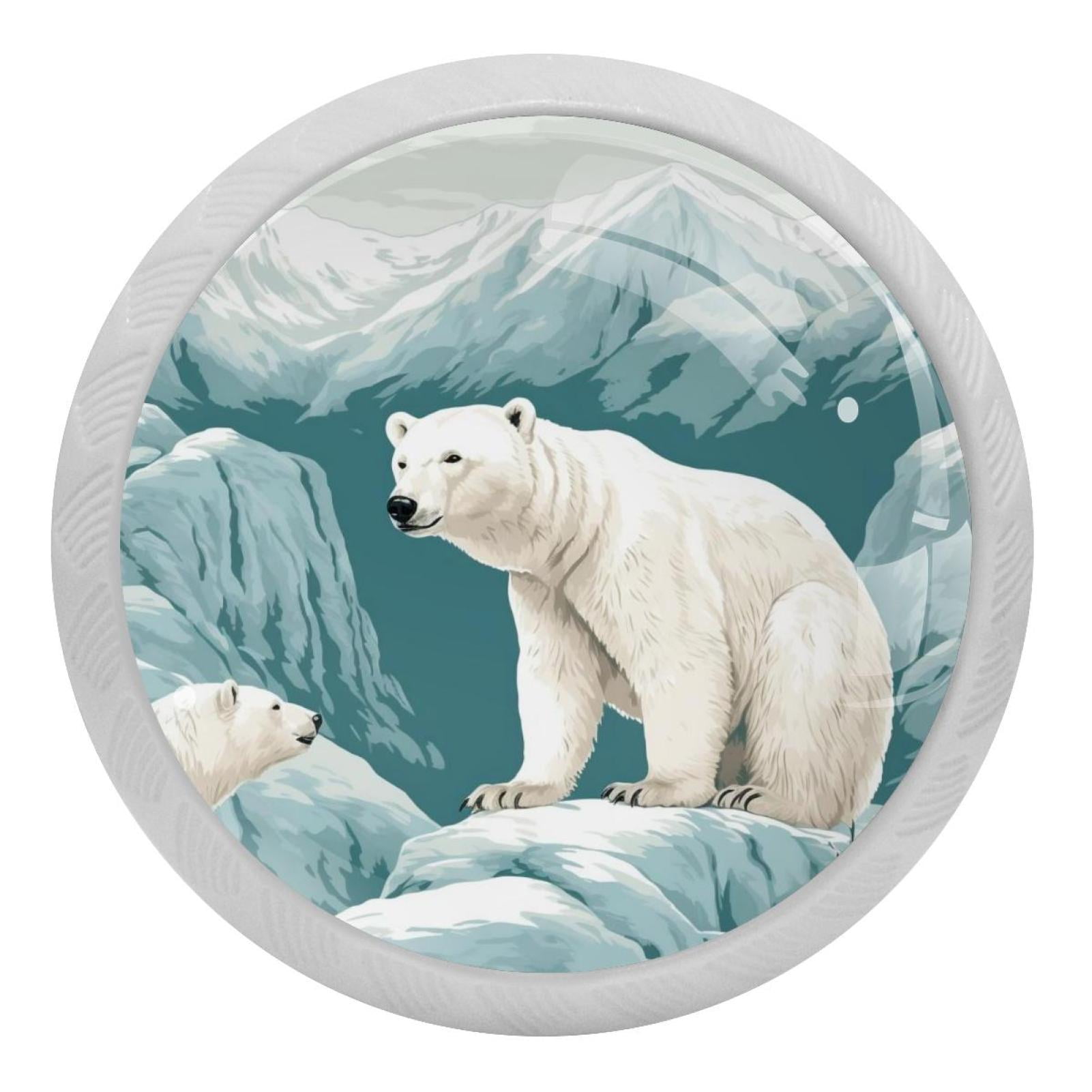 Polar Bear Fluorescent Drawer Pulls with Screws - Round 4-Pack - Glow ...