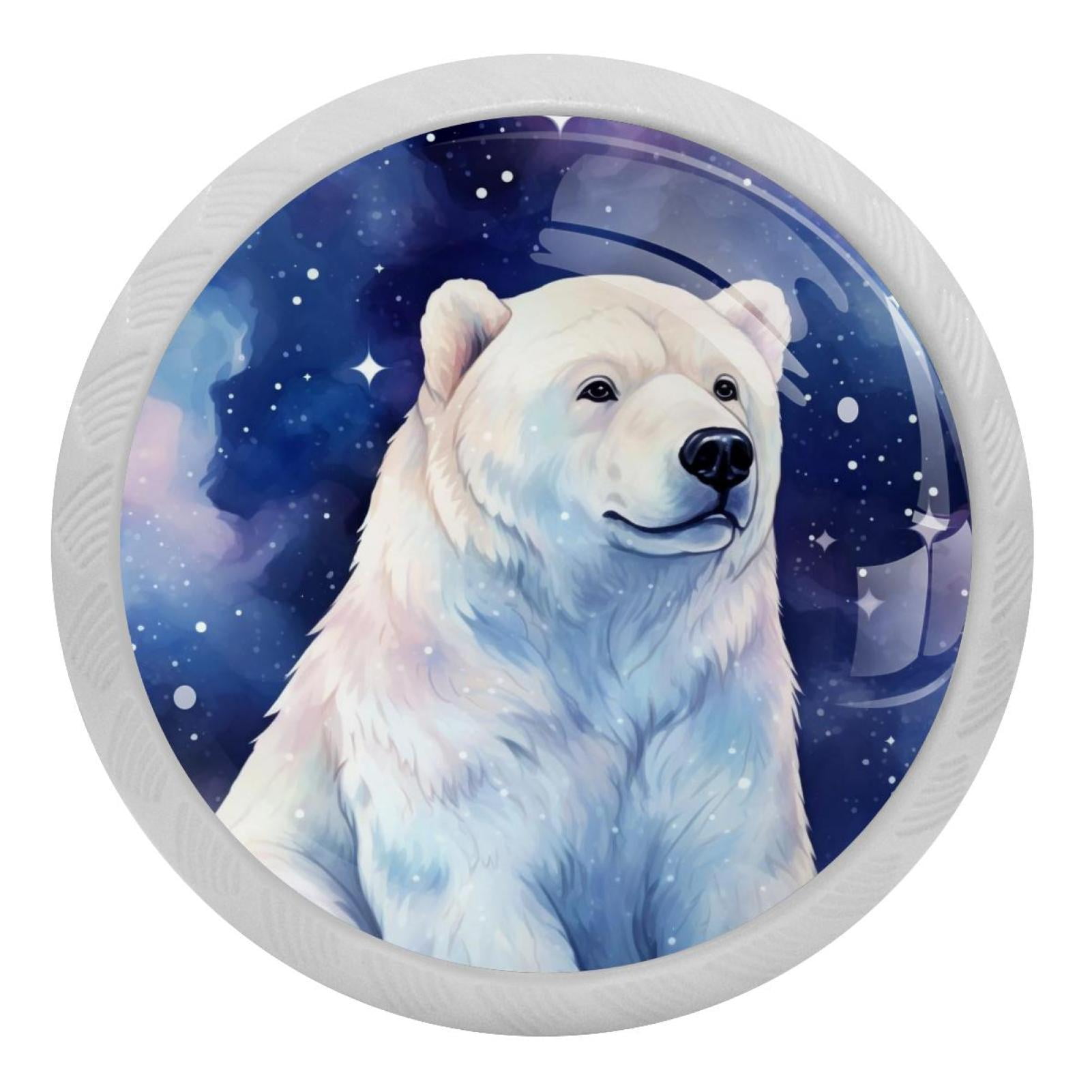 Polar Bear Fluorescent Drawer Pulls with Screws - Round 4-Pack - Glow ...