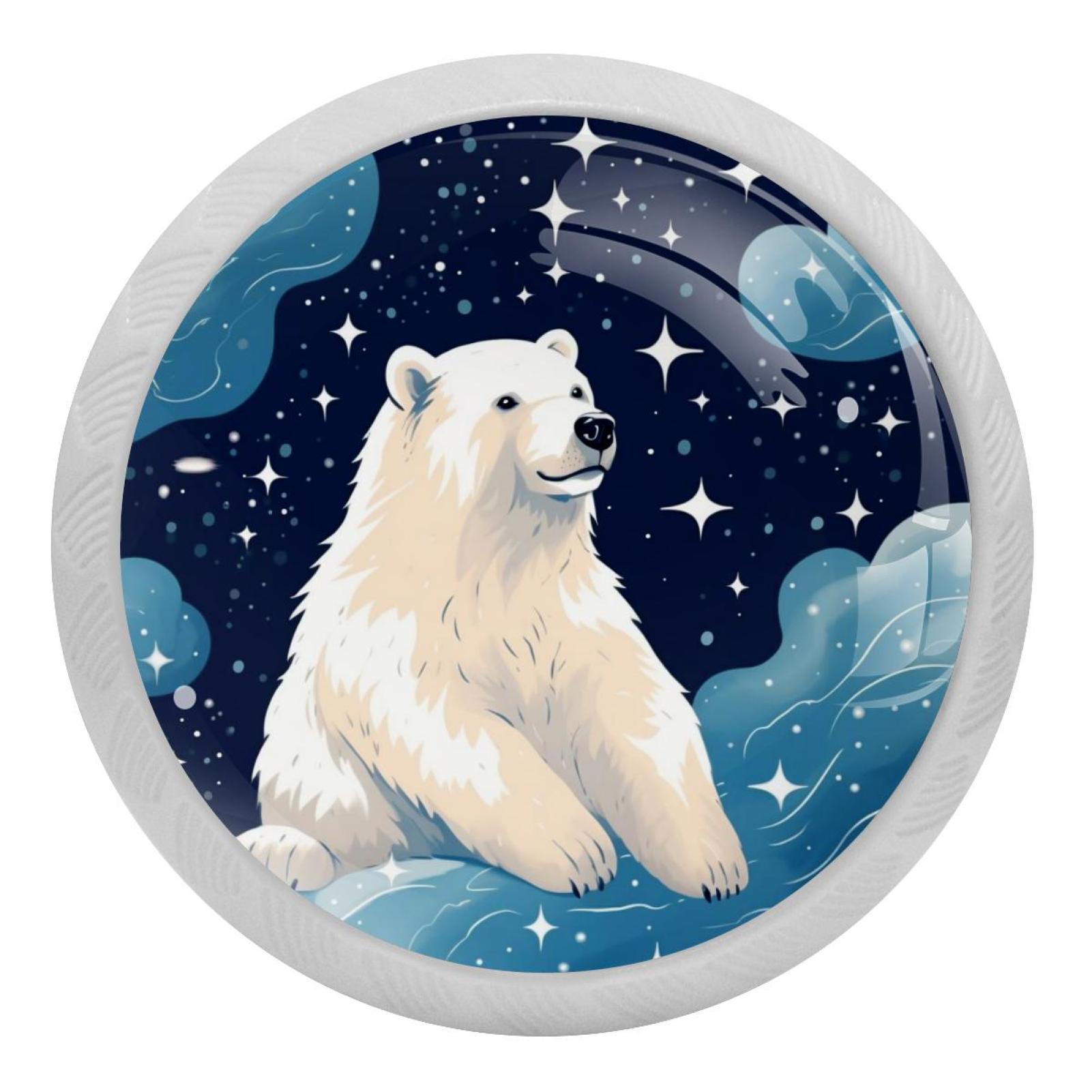Polar Bear Fluorescent Glow-in-the-Dark Cabinet Door Knobs - Round 4 ...