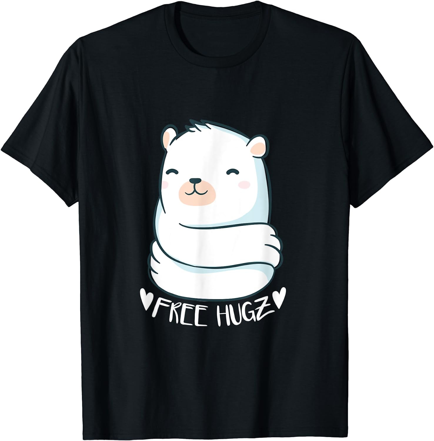 Polar Bear Free Hugz Cute Cartoon Graphic Design T-Shirt - Walmart.com