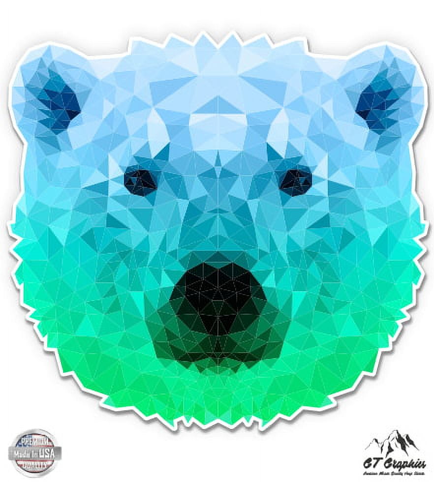Polar Bear Geometric - 12" Vinyl Sticker Waterproof Decal - Walmart.com