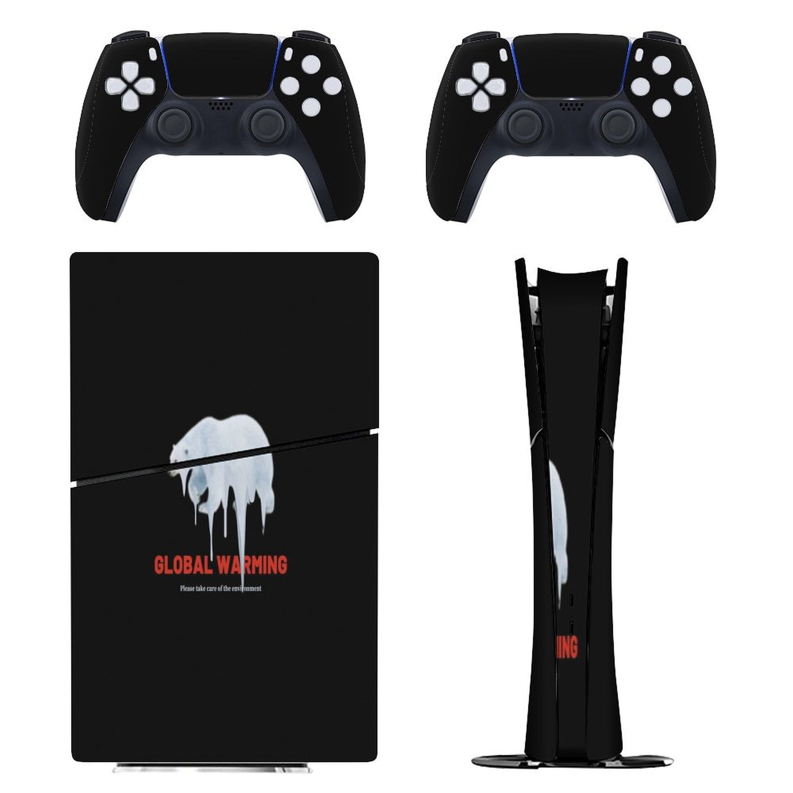 Polar Bear Global Warming Environment Protection Black PS5/PS5 Slim ...