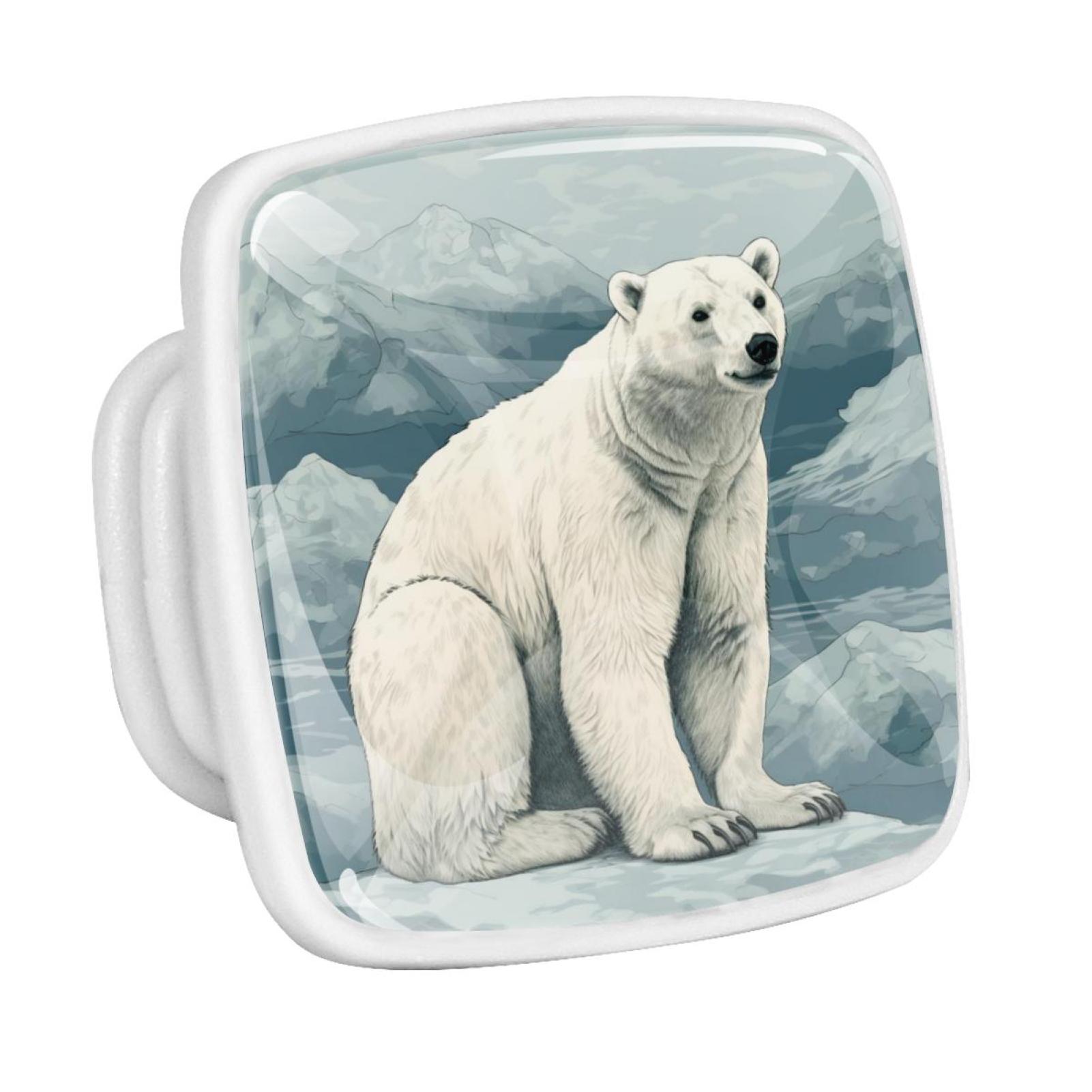 Polar Bear Ice Animals Fluorescent Drawer Pulls with Screws Square 4 ...
