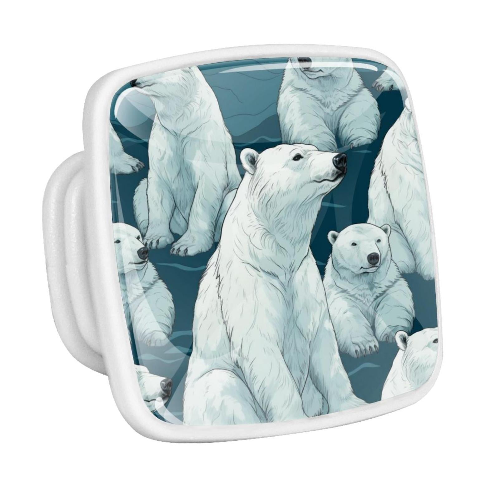 Polar Bear Ice Animals Fluorescent Drawer Pulls with Screws Square 4 ...
