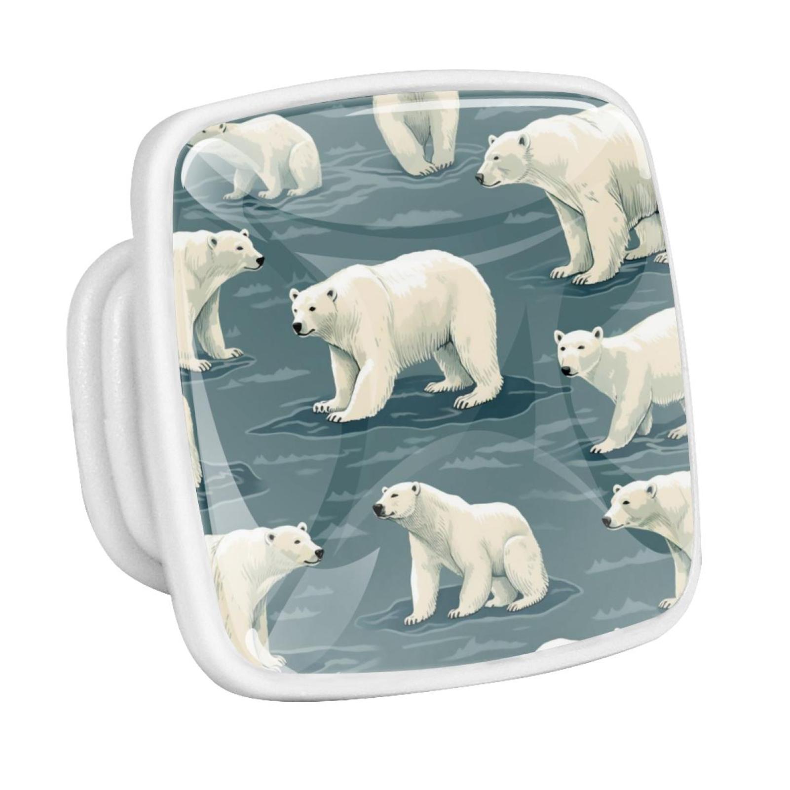 Polar Bear Ice Animals Fluorescent Drawer Pulls with Screws Square 4 ...