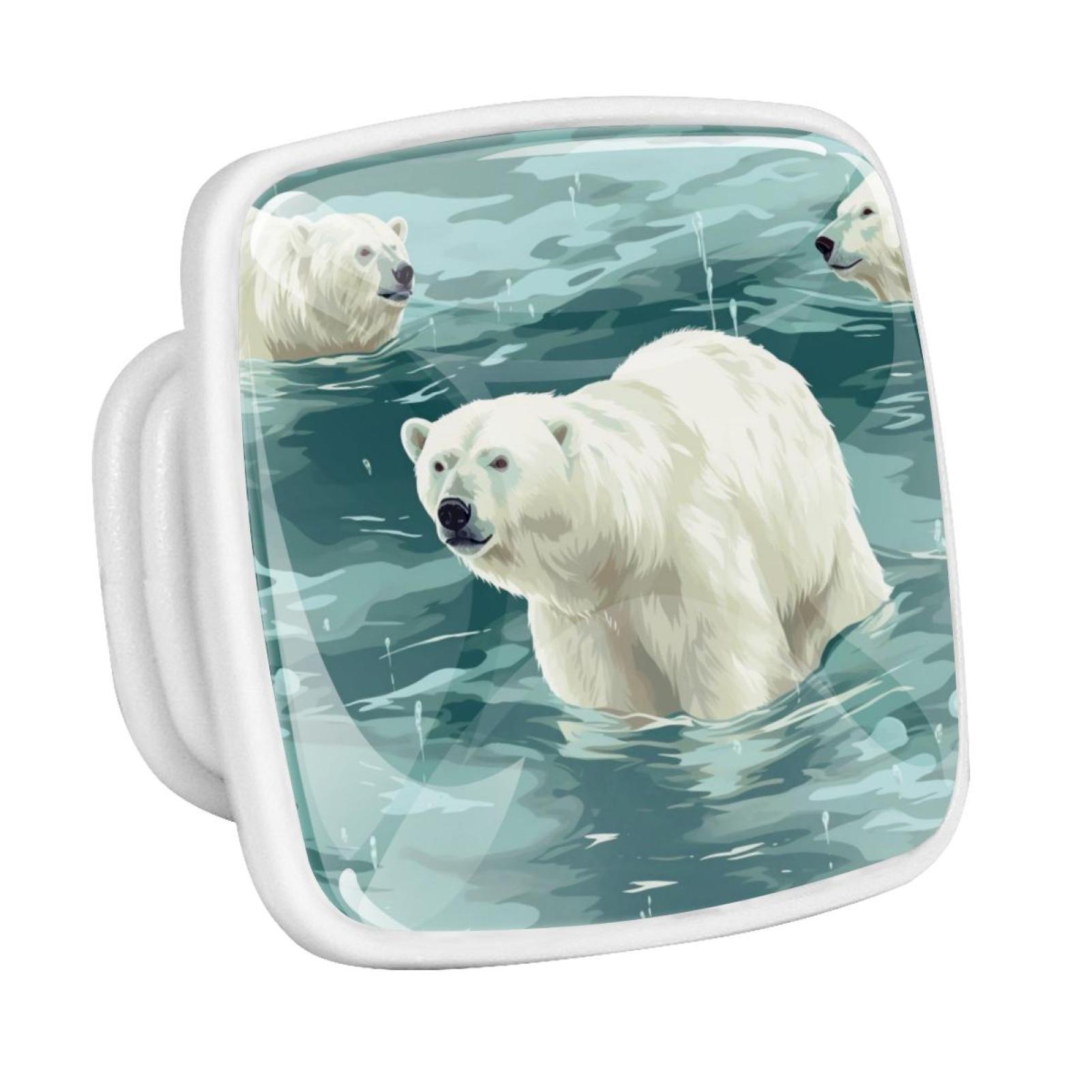 Polar Bear Ice Animals Fluorescent Drawer Pulls with Screws Square 4 ...