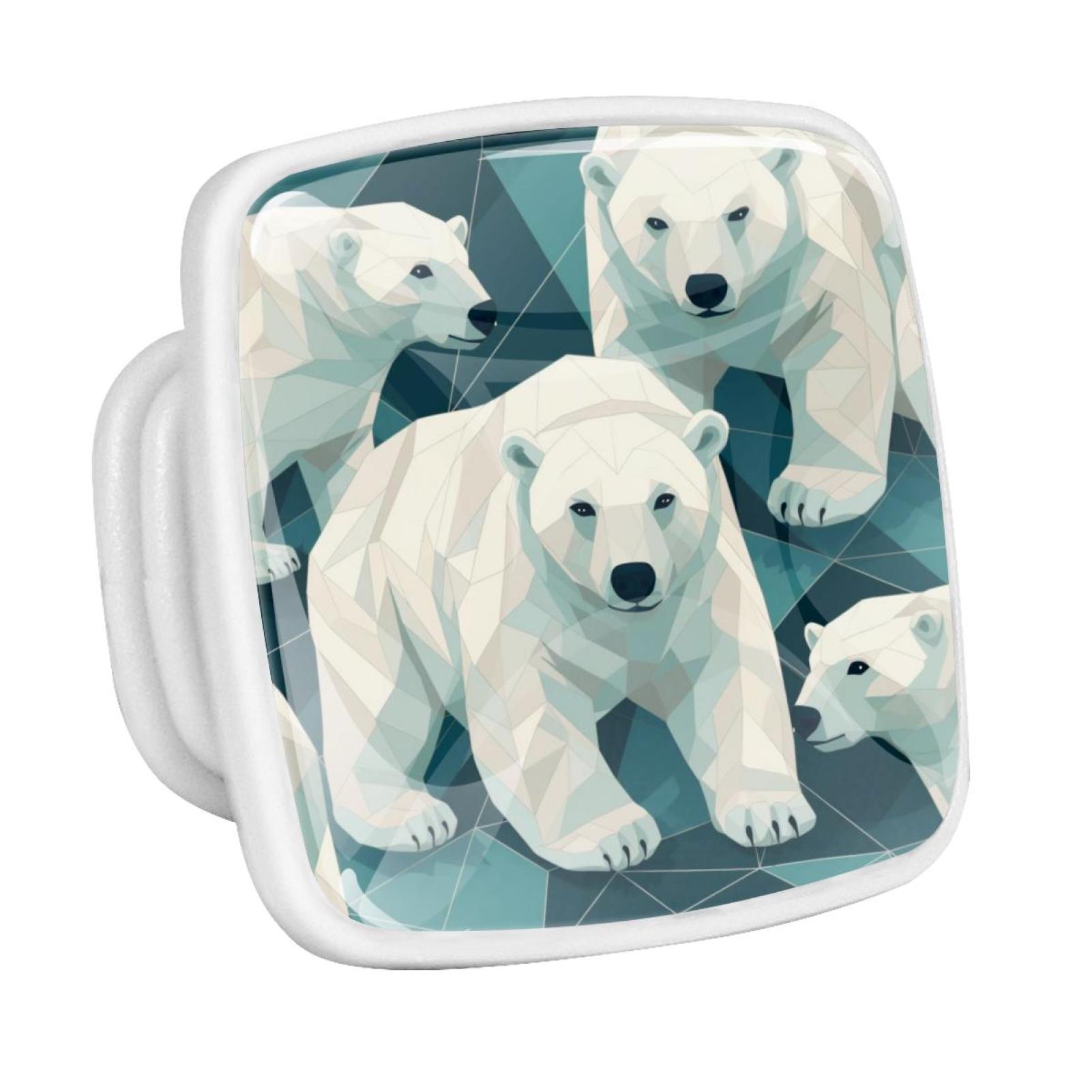 Polar Bear Ice Animals Fluorescent Drawer Pulls with Screws Square 4 ...