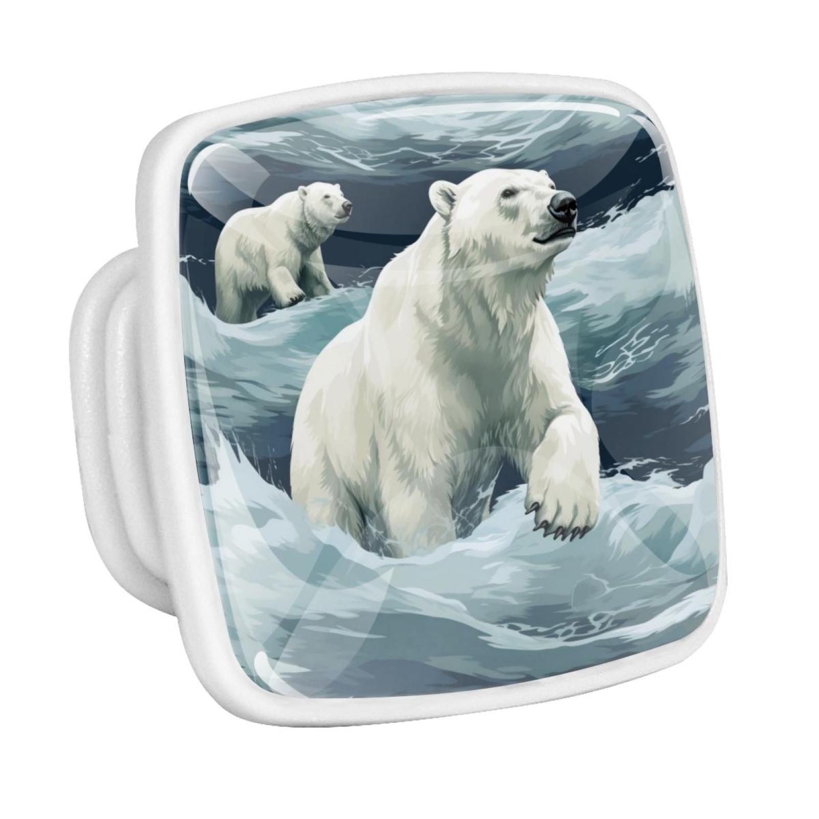 Polar Bear Ice Animals Fluorescent Drawer Pulls with Screws Square 4 ...