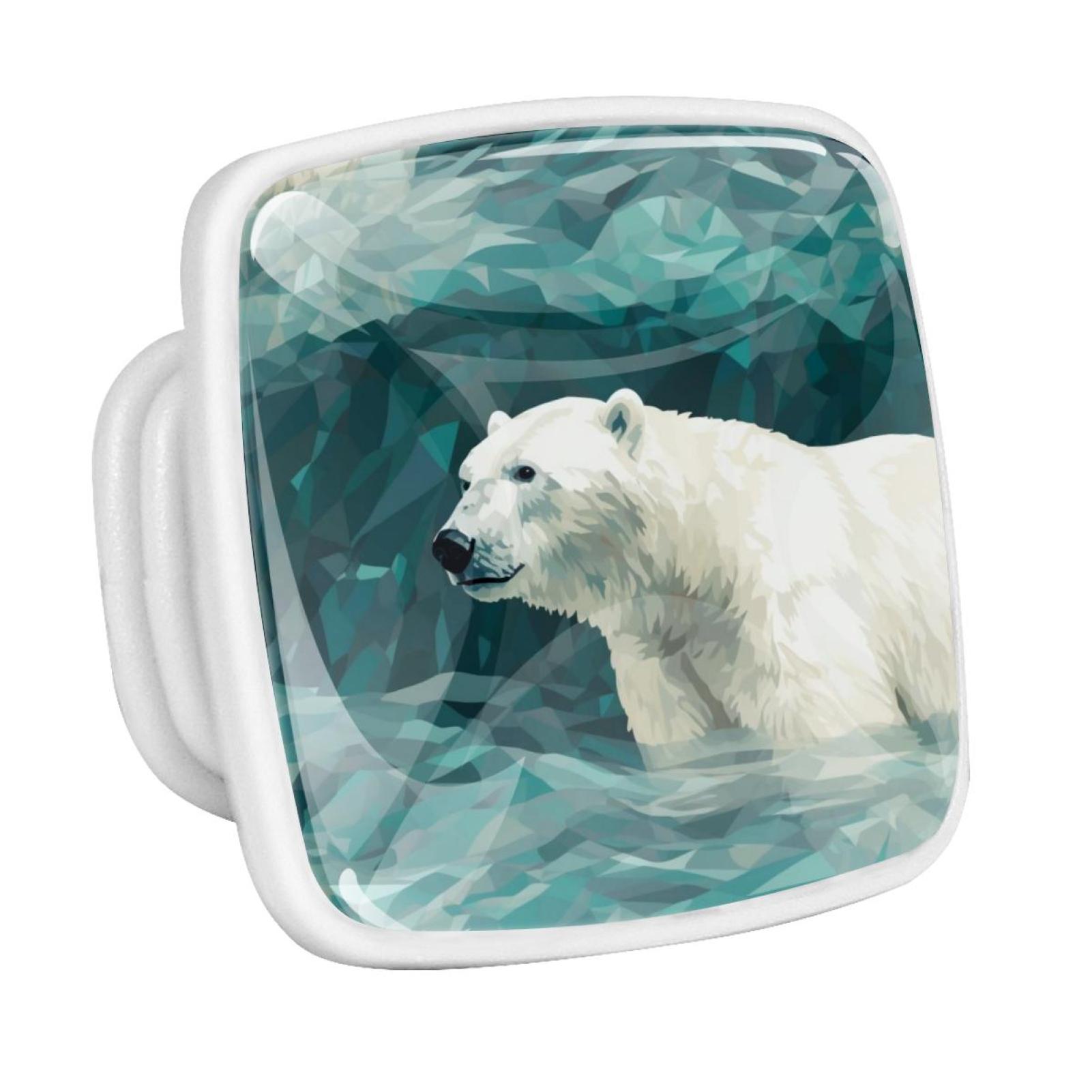 Polar Bear Ice Animals Fluorescent Drawer Pulls with Screws Square 4 ...