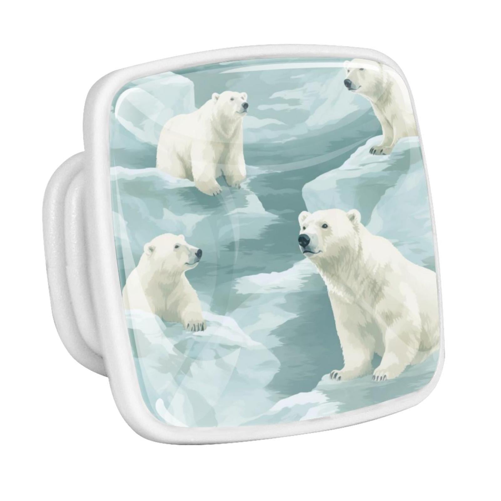 Polar Bear Ice Animals Fluorescent Drawer Pulls with Screws Square 4 ...