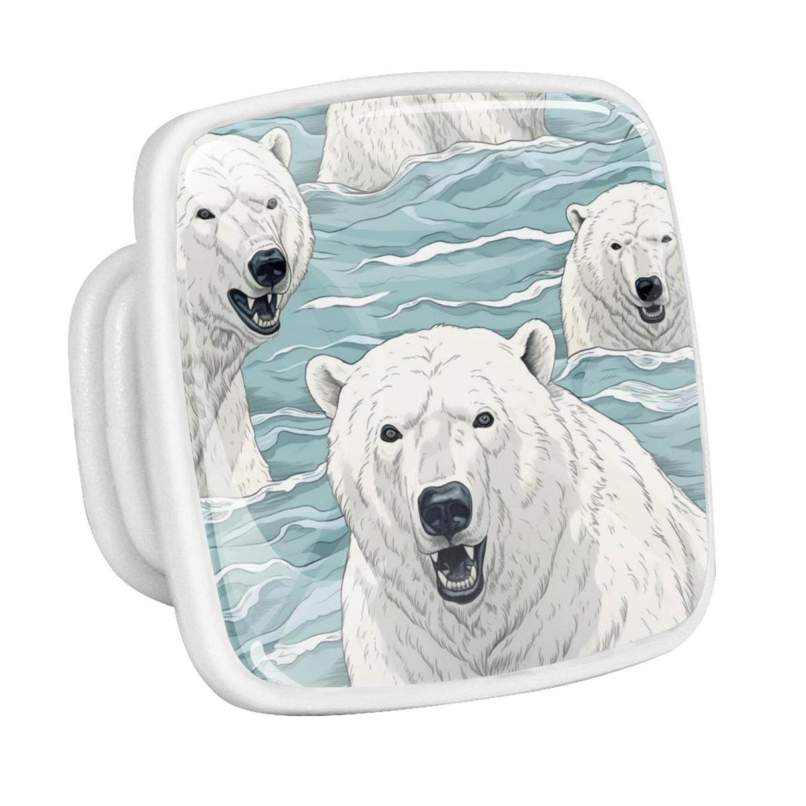 Polar Bear Ice Animals Fluorescent Drawer Pulls with Screws Square 4 ...