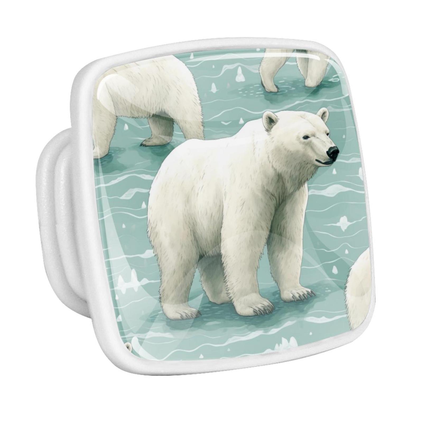 Polar Bear Ice Animals Fluorescent Drawer Pulls with Screws Square 4 ...