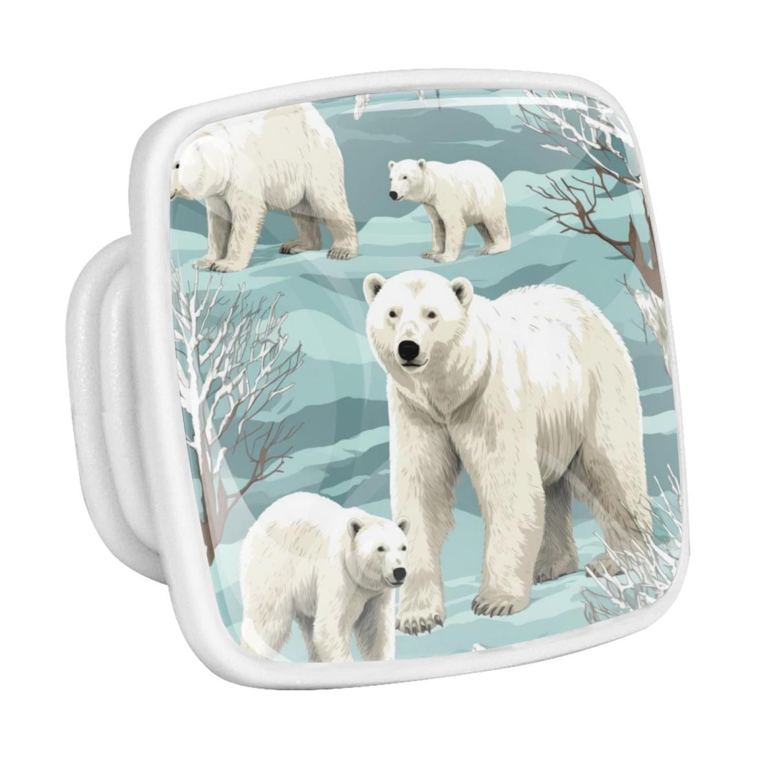 Polar Bear Ice Animals Fluorescent Drawer Pulls with Screws Square 4 ...