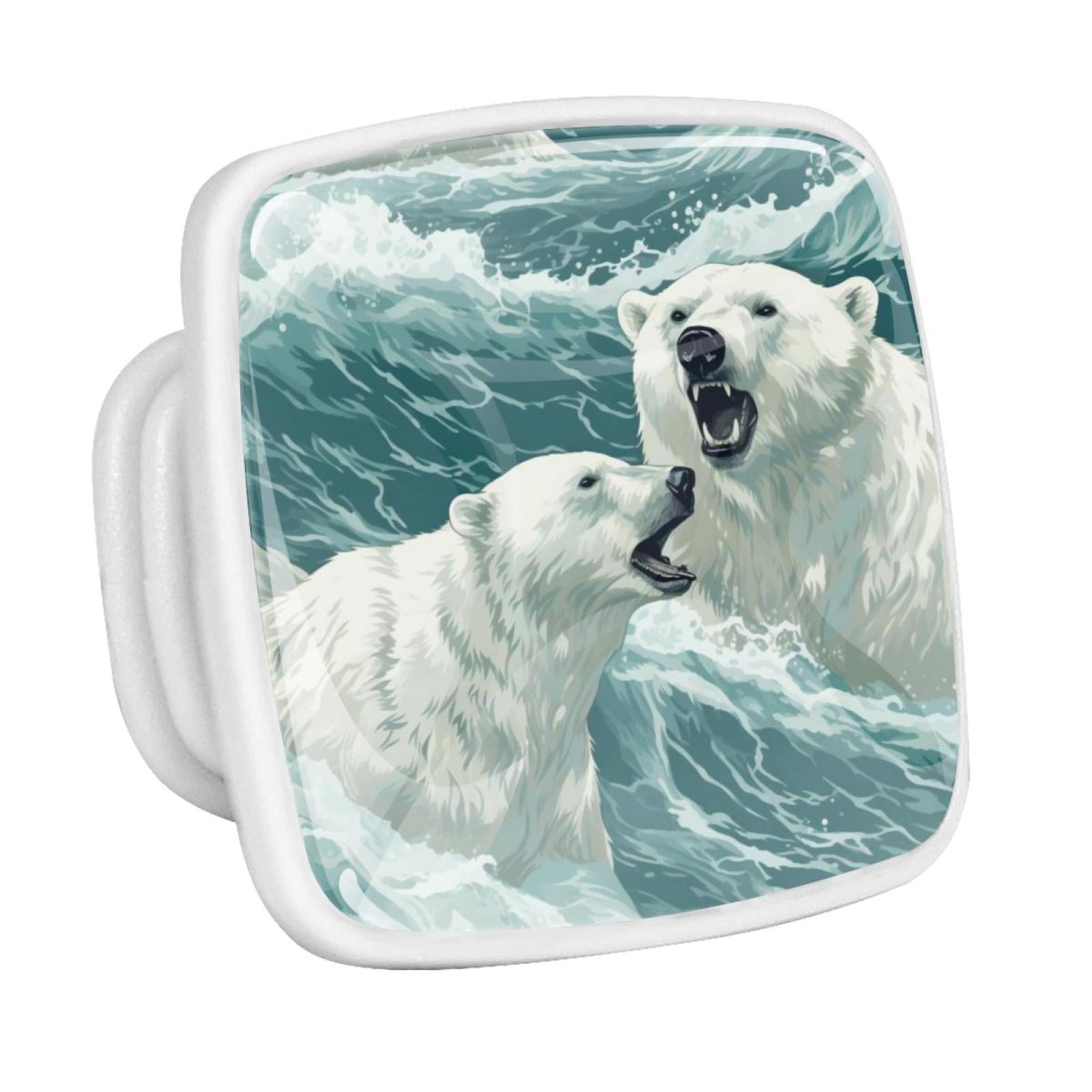 Polar Bear Ice Animals Fluorescent Drawer Pulls with Screws Square 4 ...