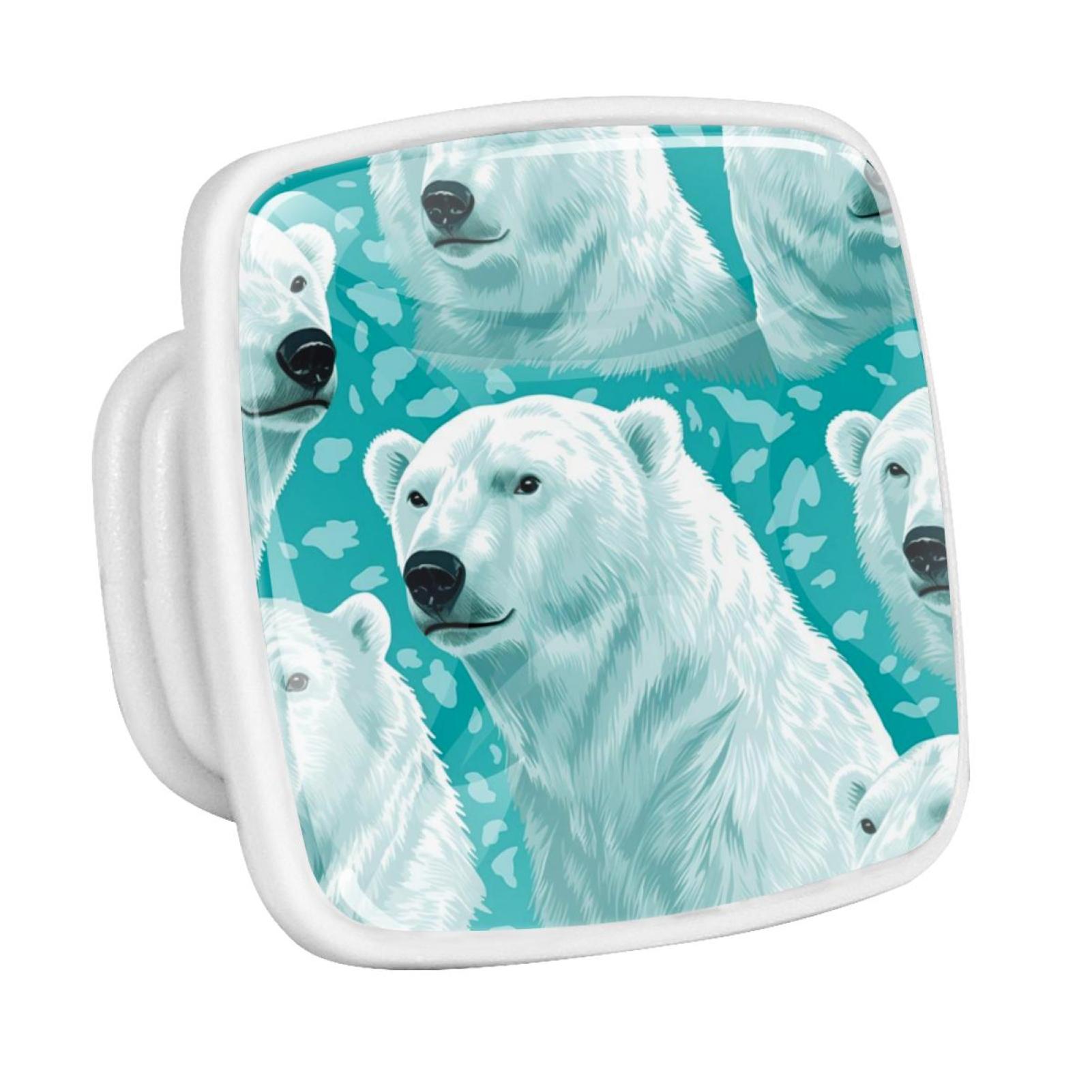 Polar Bear Ice Animals Fluorescent Drawer Pulls with Screws Square 4 ...