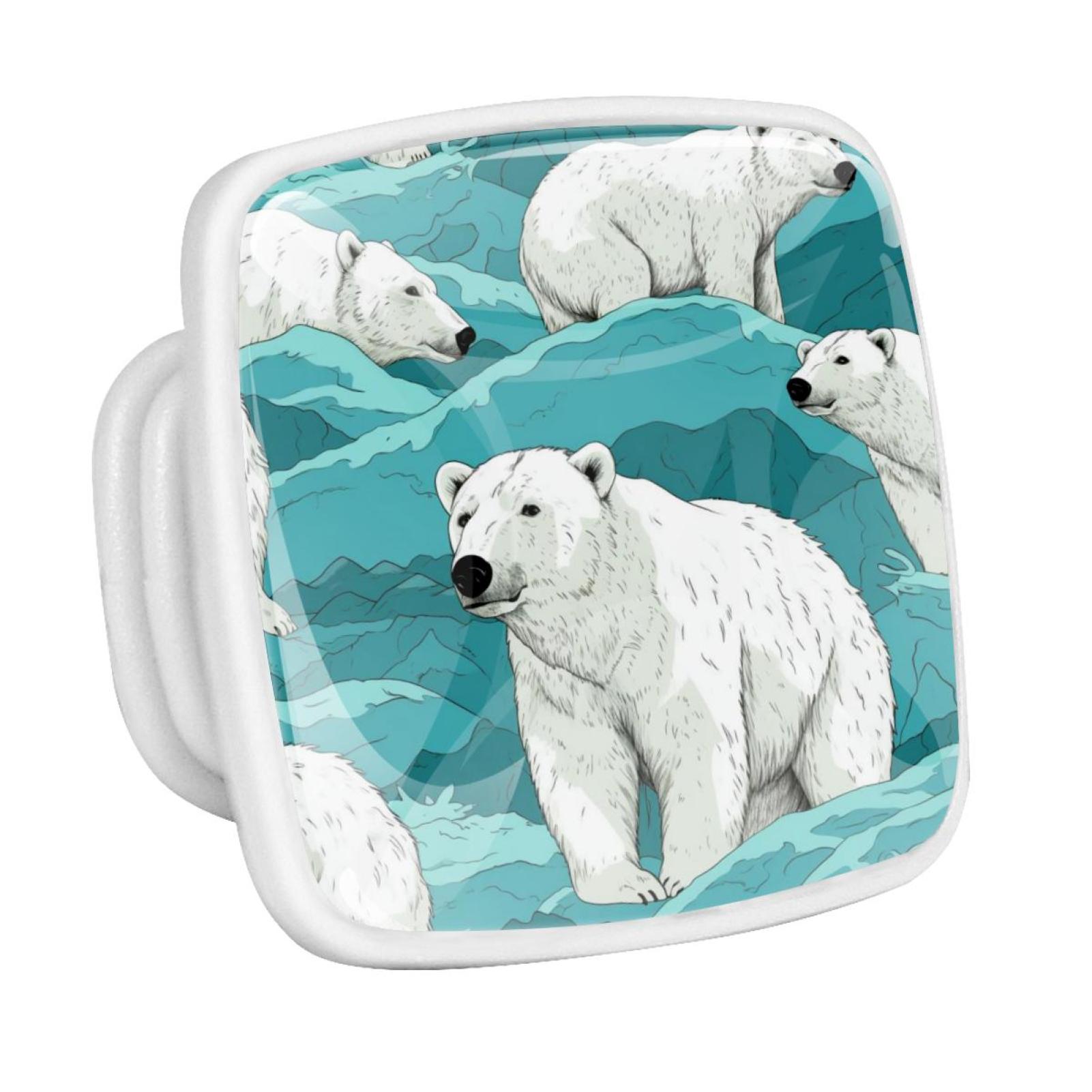 Polar Bear Ice Animals Fluorescent Drawer Pulls with Screws Square 4 ...