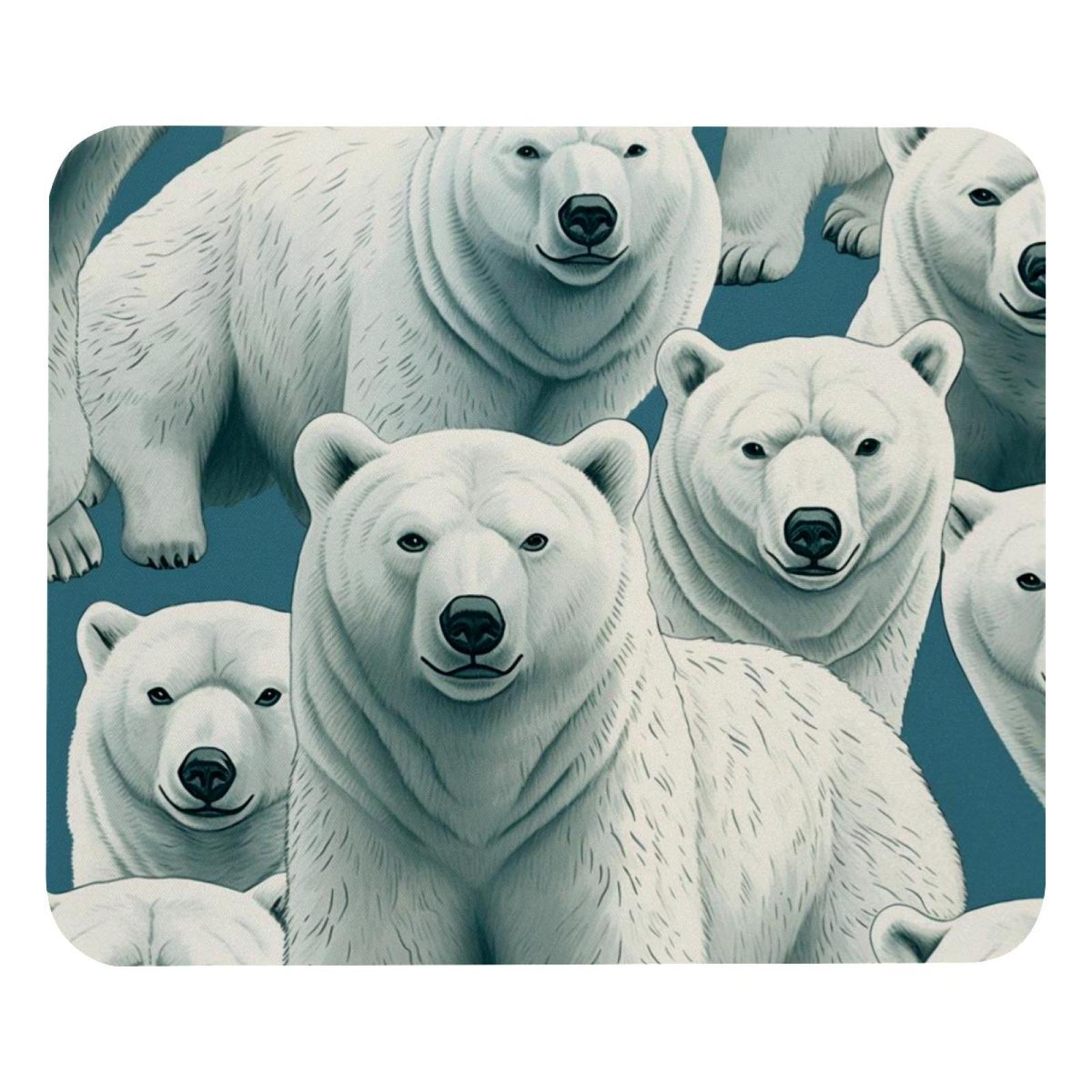 Polar Bear Ice Animals Pattern Mousepad Square Thickness 2mm Desk Mat ...