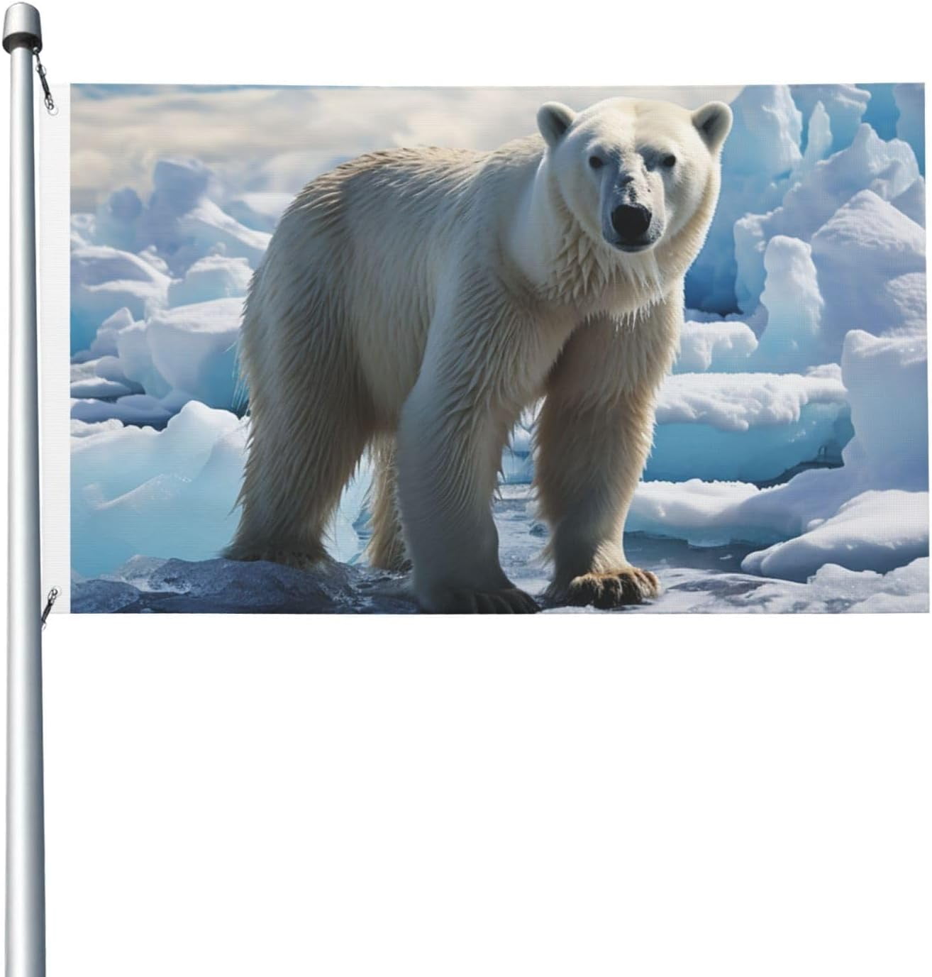 Polar Bear Ice Flag 4.85x8 ft Flags for Outside Funny Banner Garden ...