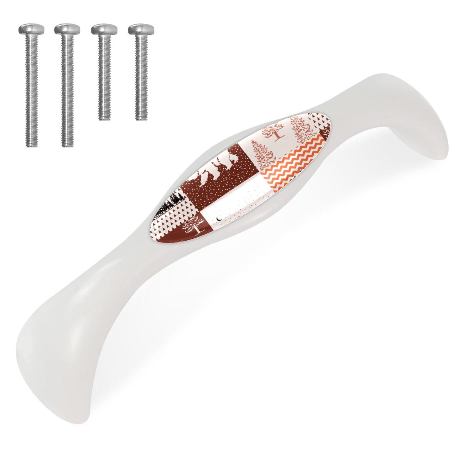 Polar Bear Knob 4 Pack Arched Drawer Pulls Crystal Glass White Knobs ...