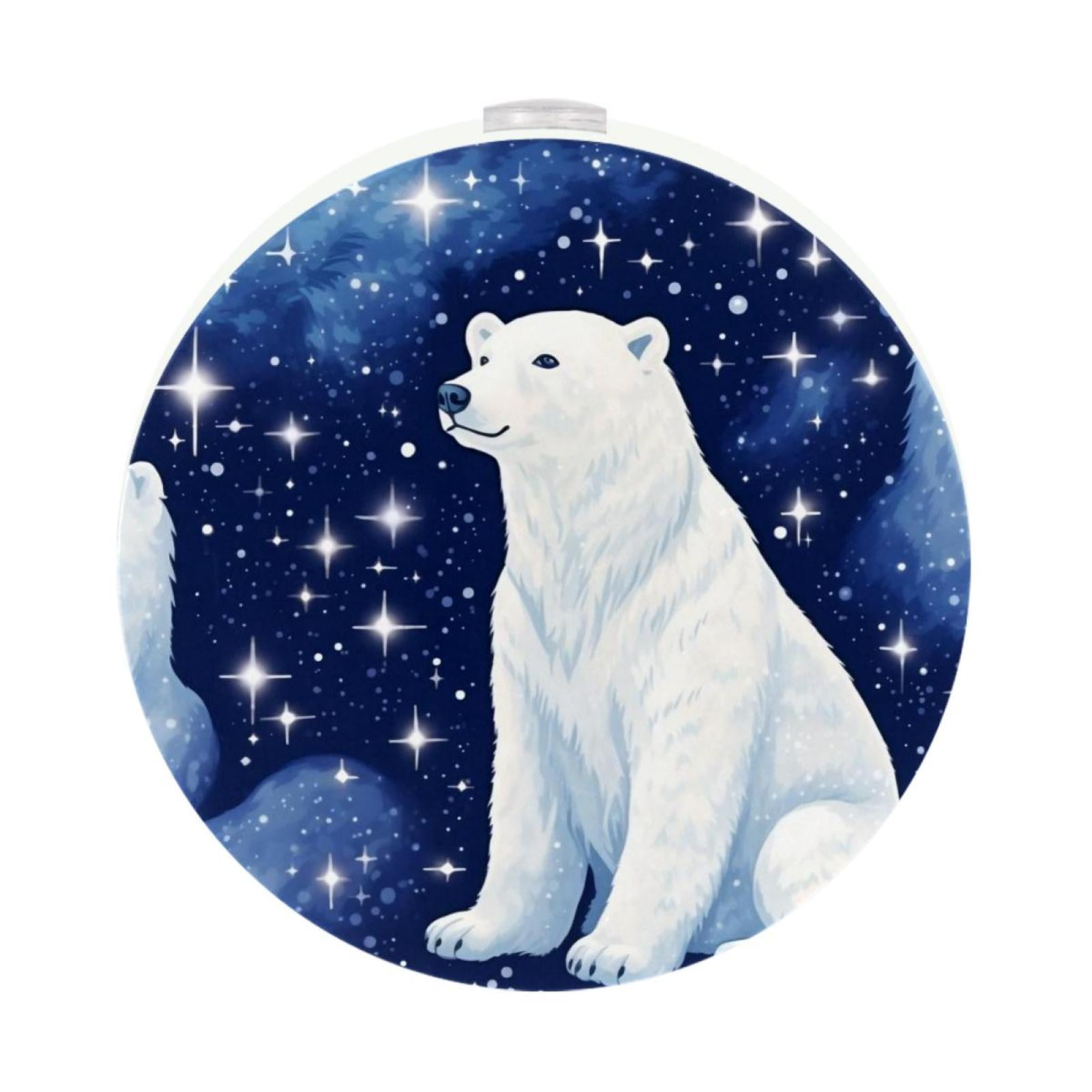 Polar Bear LED Round Night Light - 2 Pack, Plug-in Motion Sensor Wall ...