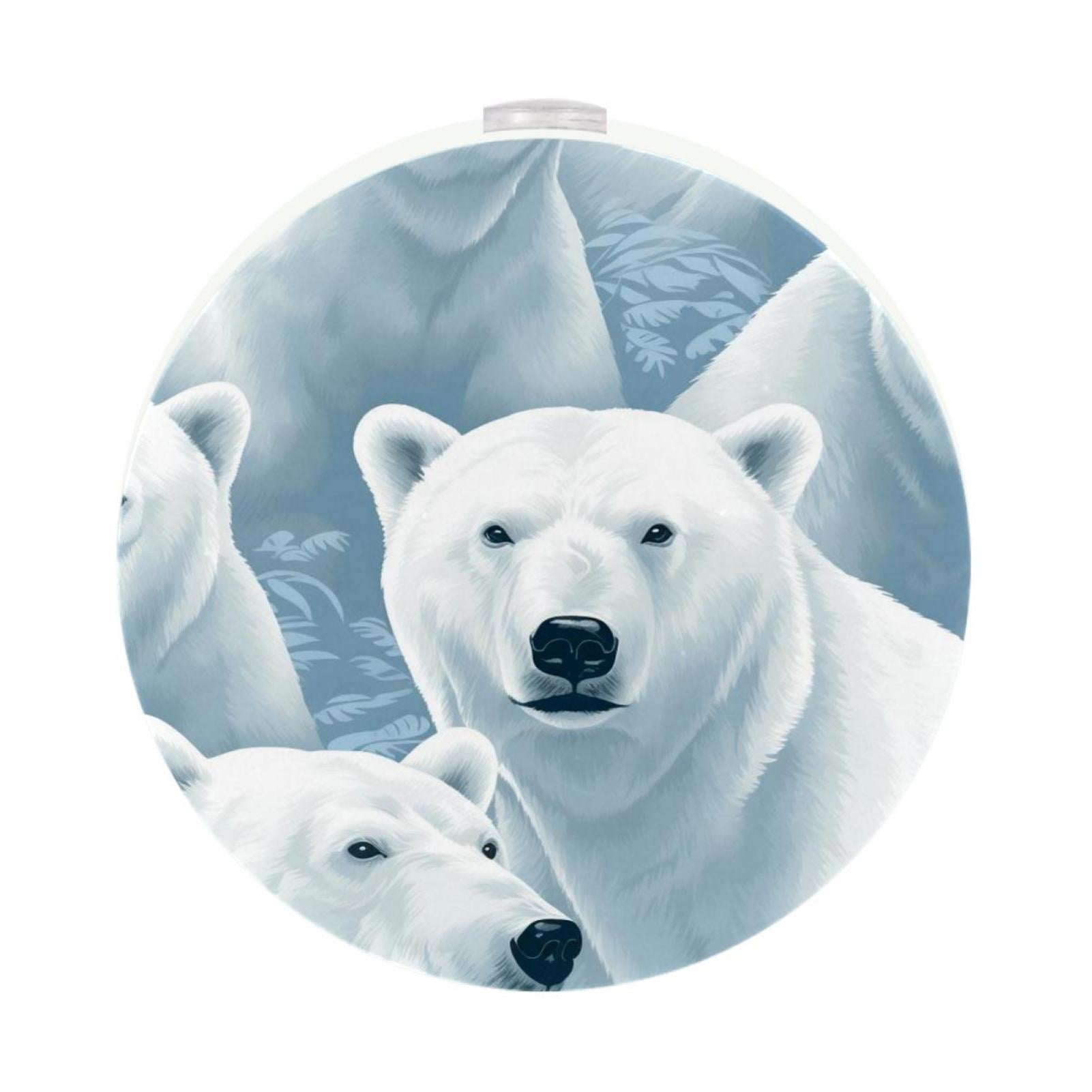 Polar Bear LED Round Night Light - 2PCS, Compact and Energy-Efficient ...