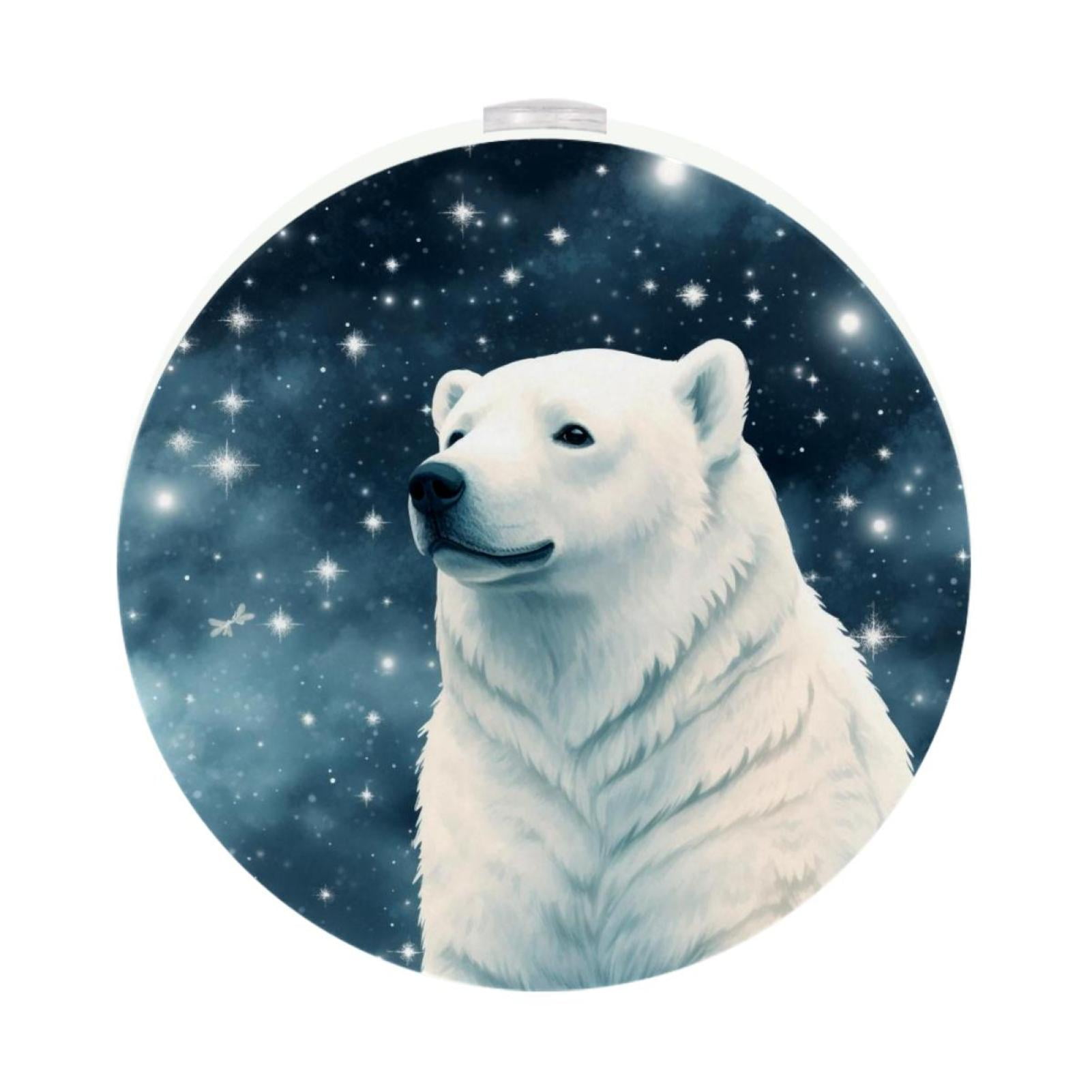 Polar Bear LED Round Night Light - 2PCS, Compact and Energy-Efficient ...