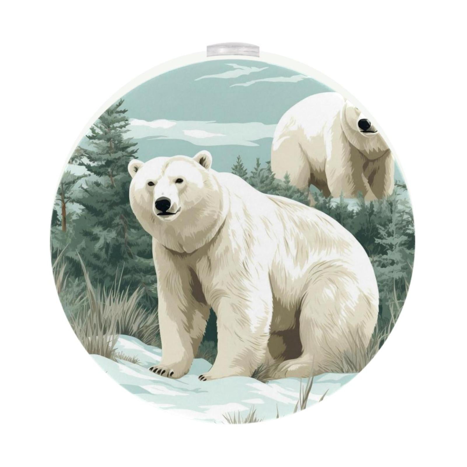 Polar Bear LED Round Night Light-2PCS: Compact and Energy-Efficient ...