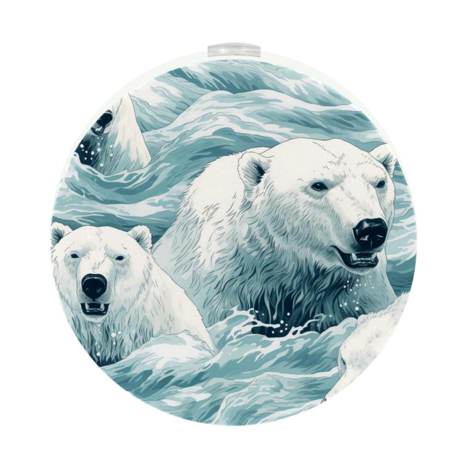 Polar Bear LED Round Night Light-2pcs: Energy-efficient ...