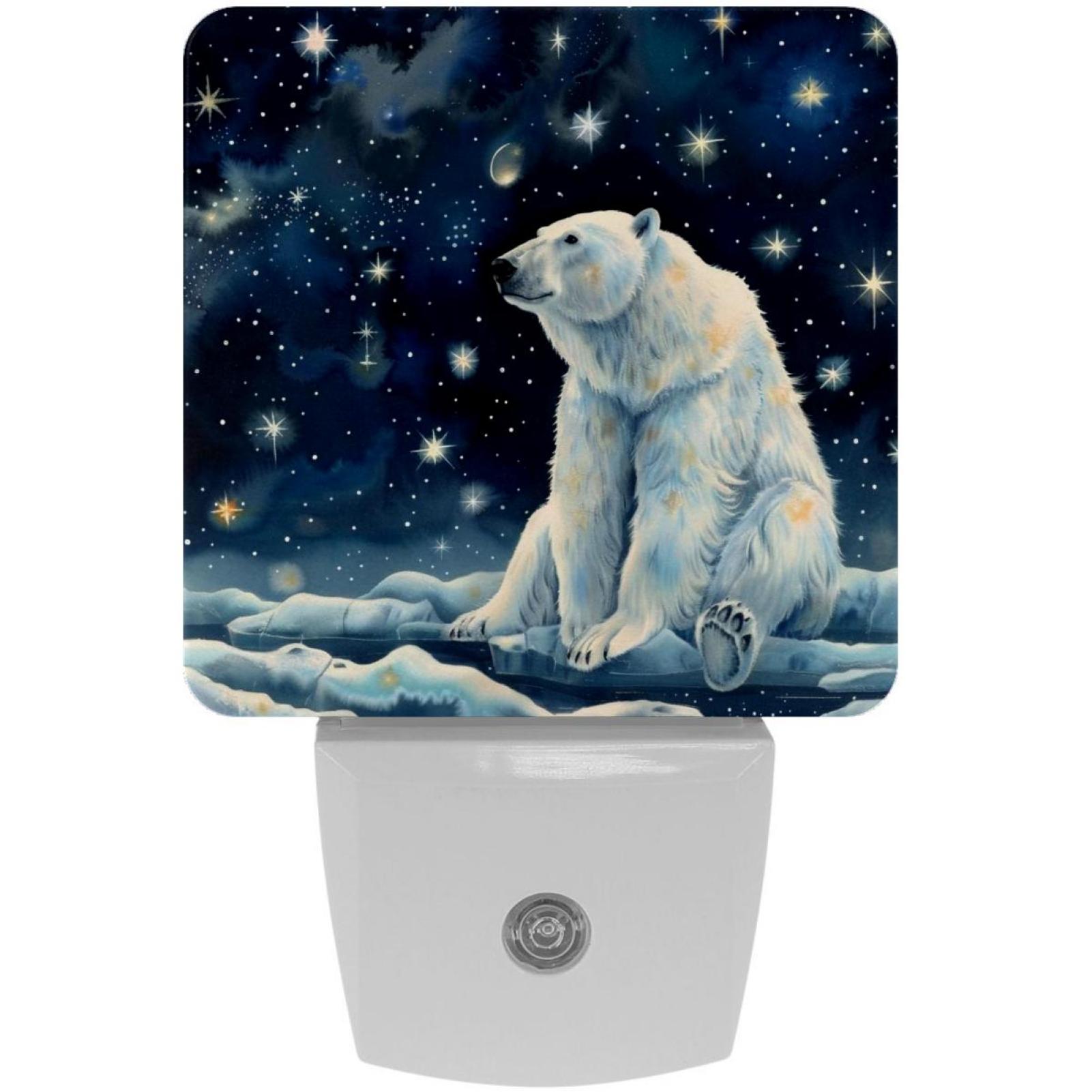 Polar Bear LED Square Night Lights - Portable and Stylish for Bedroom ...