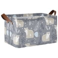 Polar Bear Leaves Pattern Collapsible Storage Bin Open Home Shelf ...