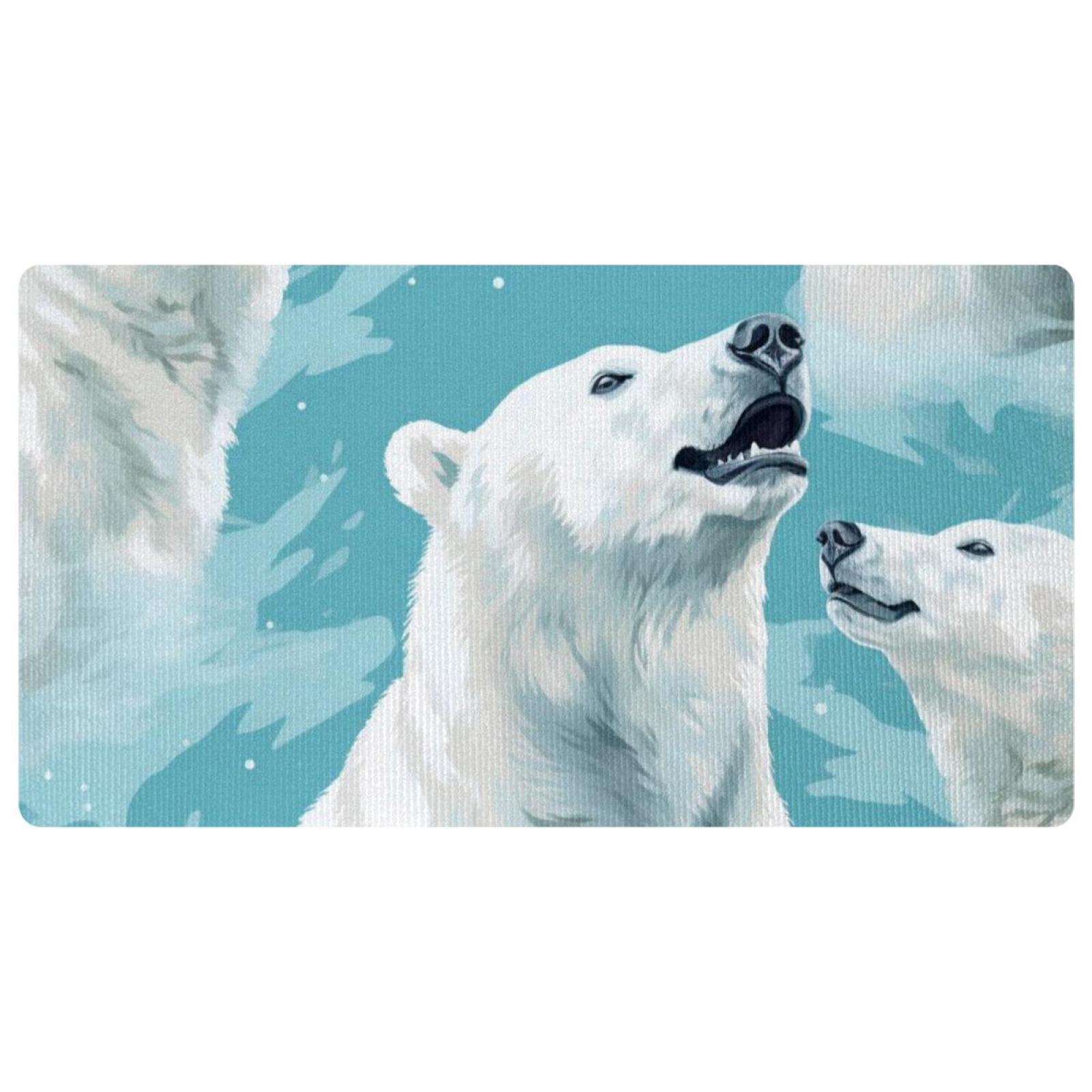 Polar Bear Looking at the Sky Deluxe Kitchen Mats for Floor - Anti ...