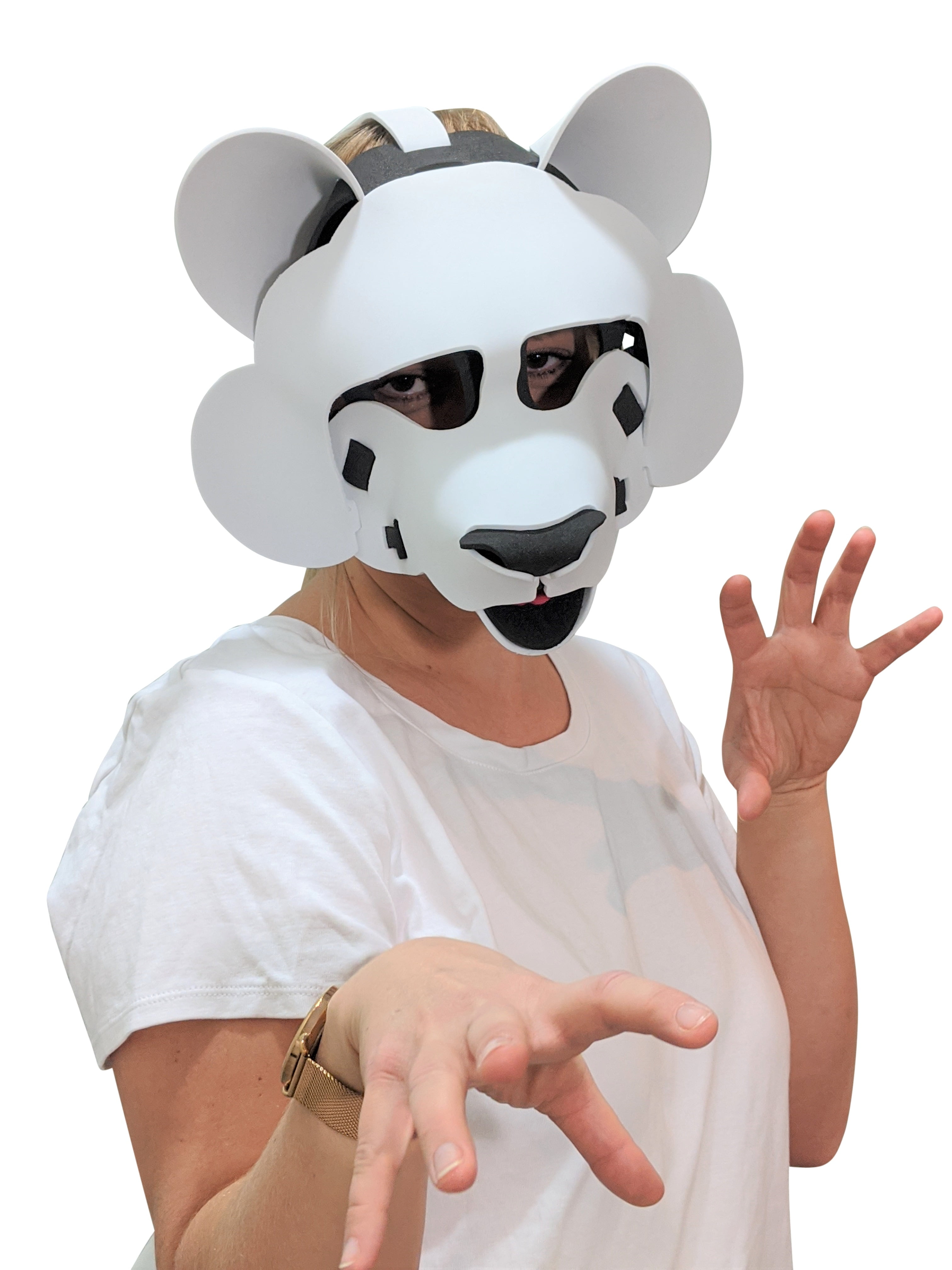 Polar Bear Mask - White Black - Go Fun Face - Perfect for Halloween ...
