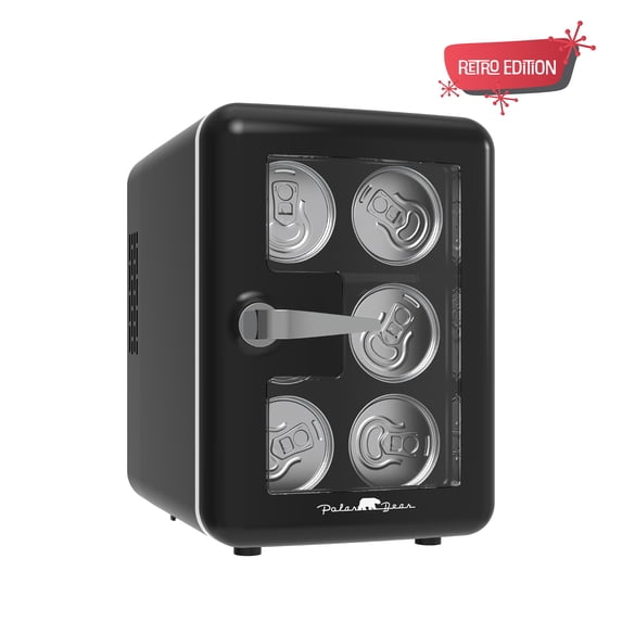 Polar Bear Mini Fridge Cooler, 6.5in. 4-Liter Retro Window Standard ...