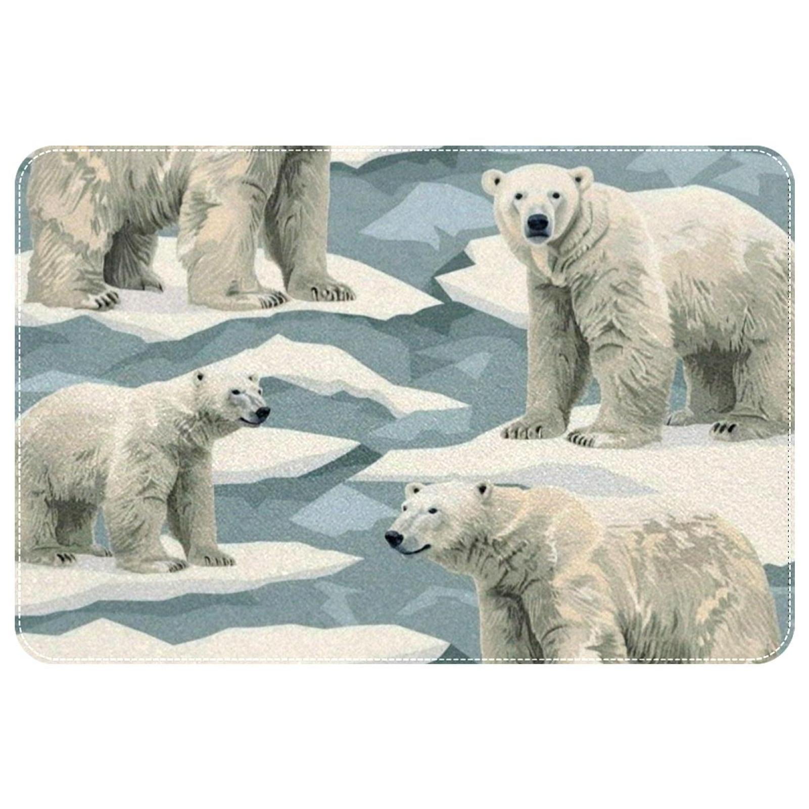Polar Bear Non-Slip Polyester Kitchen Mat Indoor Rug Area Rugs Machine ...