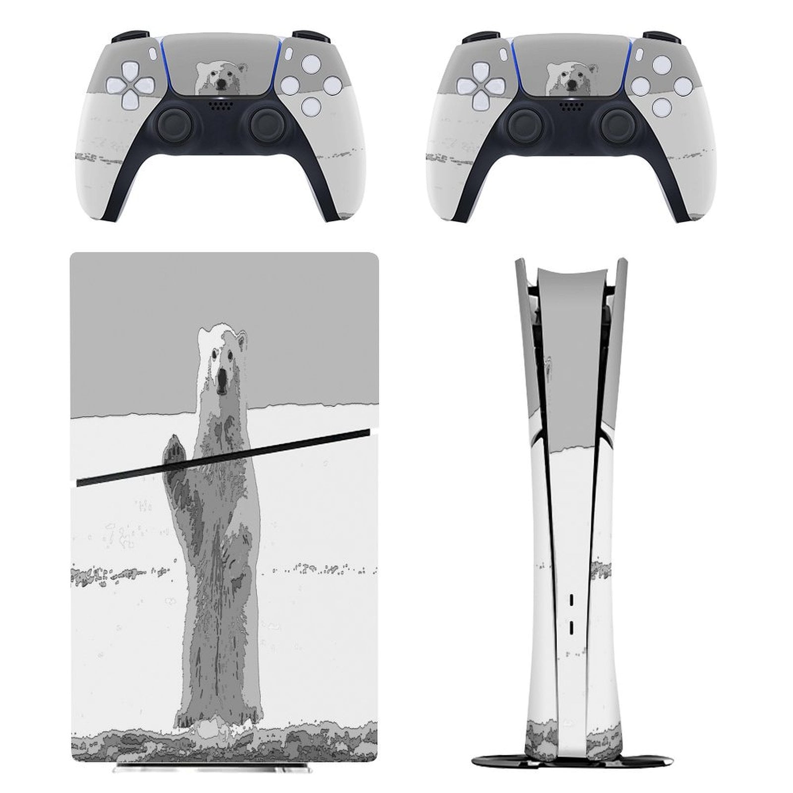 Polar Bear Painting PS5/PS5 Slim Digital Disc Skin Sticker For Console ...