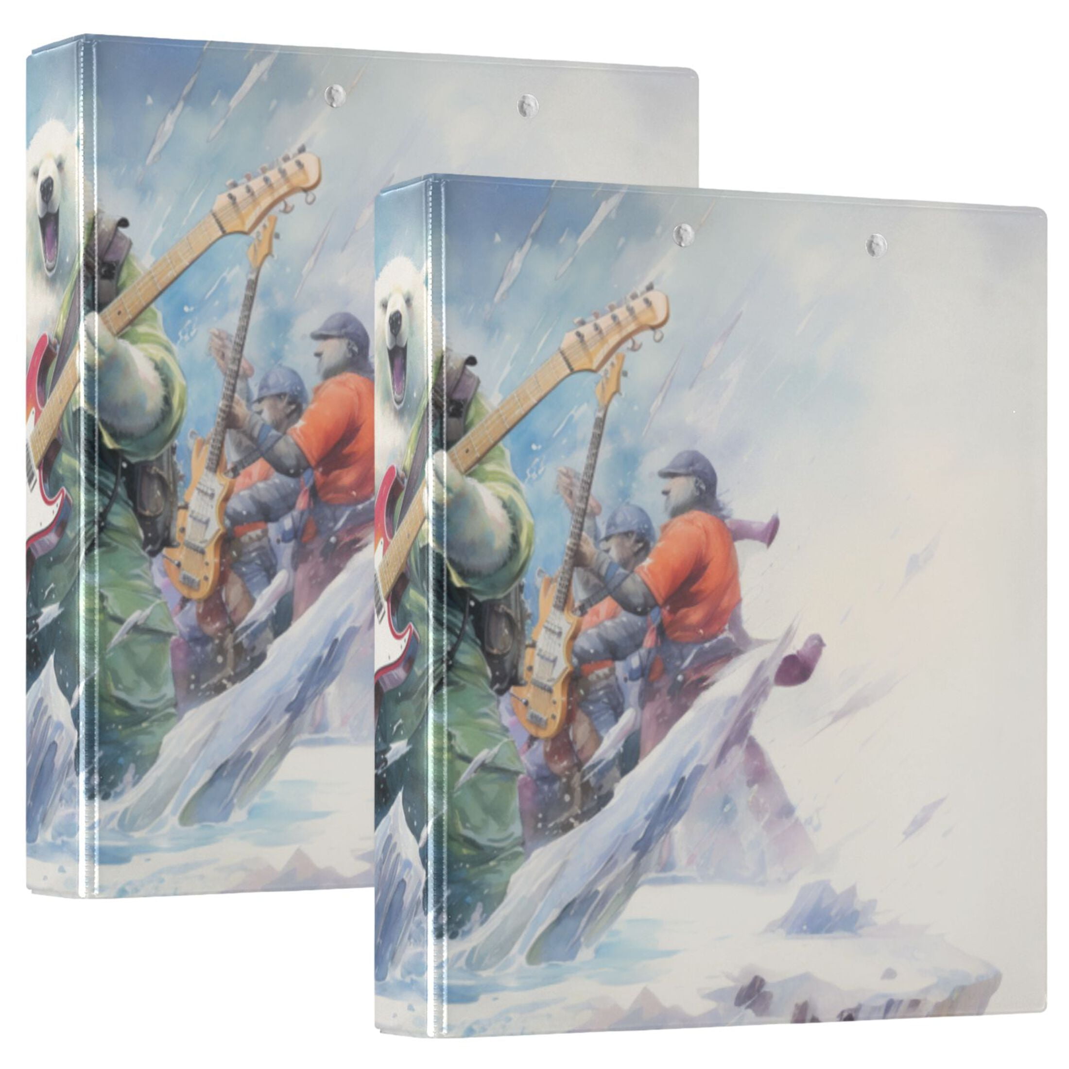 Polar Bear People Ice 3 Ring Binders 1.5 inch Hardcover File Folders ...
