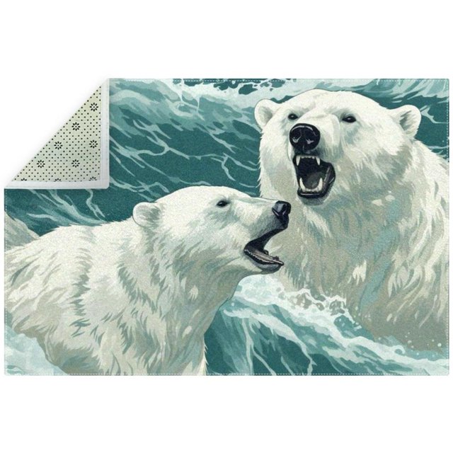 Polar Bear Polyester Office Mat - Right-Angle Floor Protector for ...