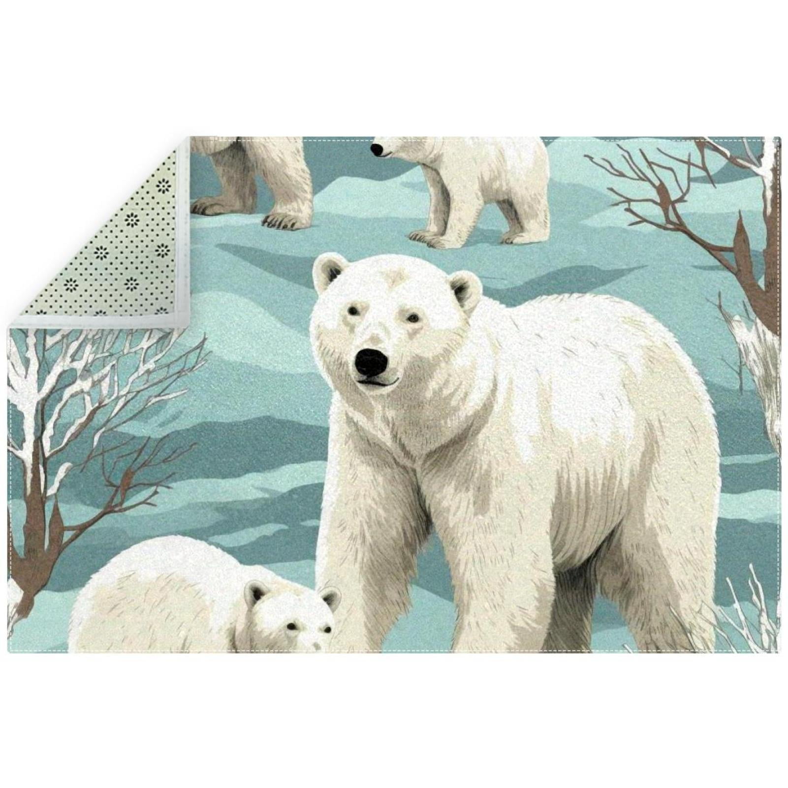 Polar Bear Polyester Office Mat - Right-Angle Floor Protector for ...
