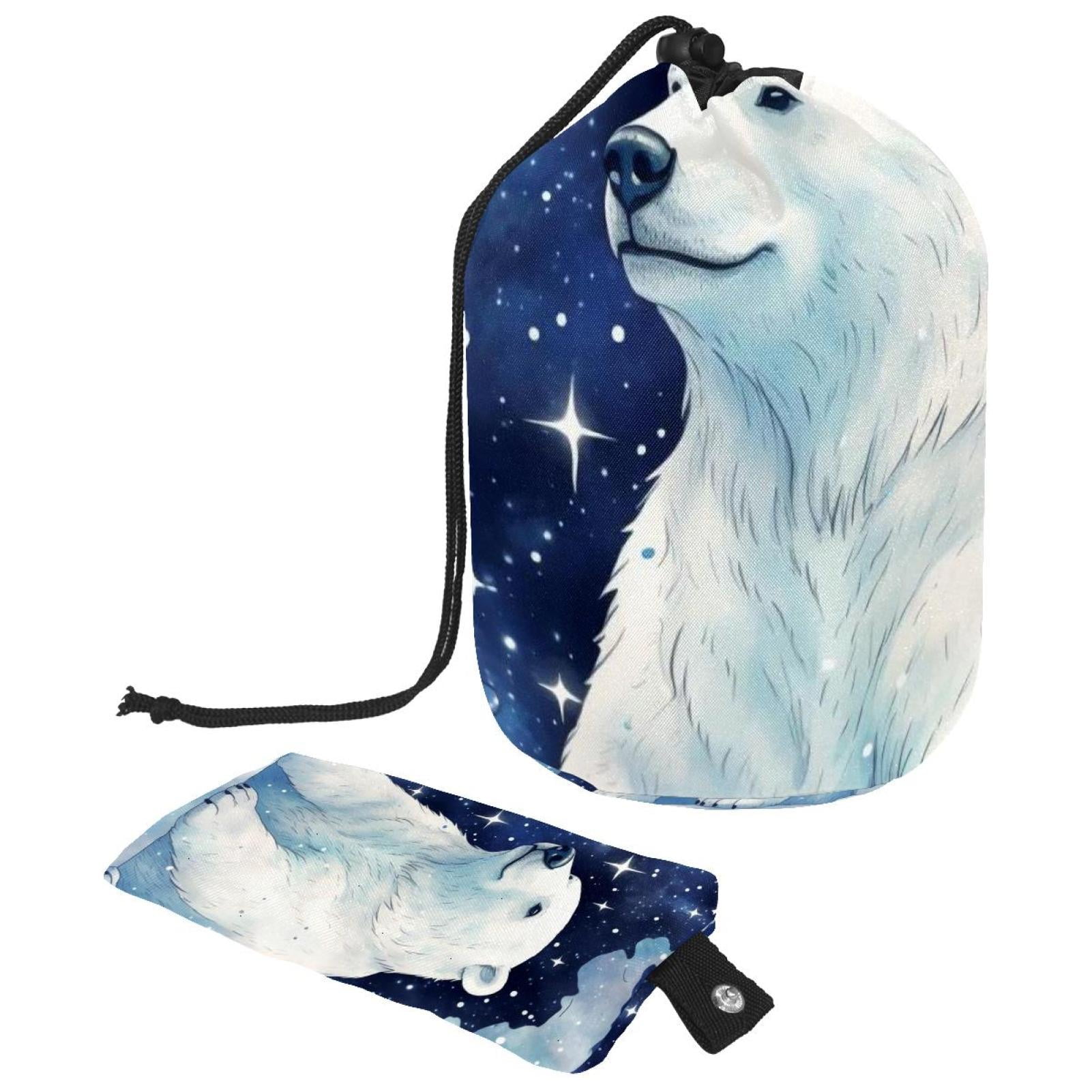 Polar Bear Portable Drawstring Foldable Travel Laundry Bags, Mesh Bag ...