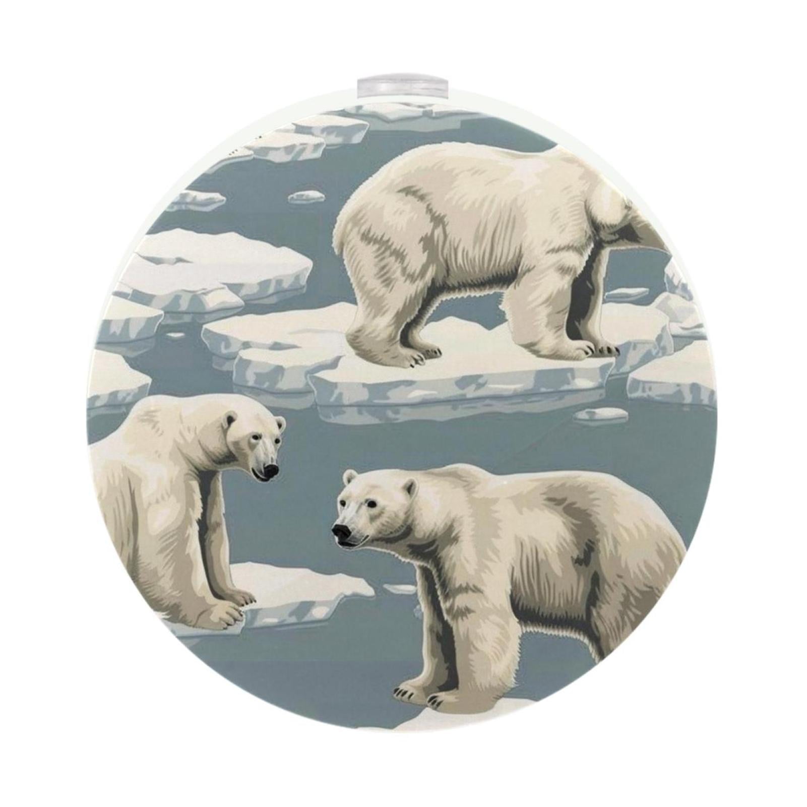 Polar Bear Set of 2 LED Round Night Lights for Brightening up your ...