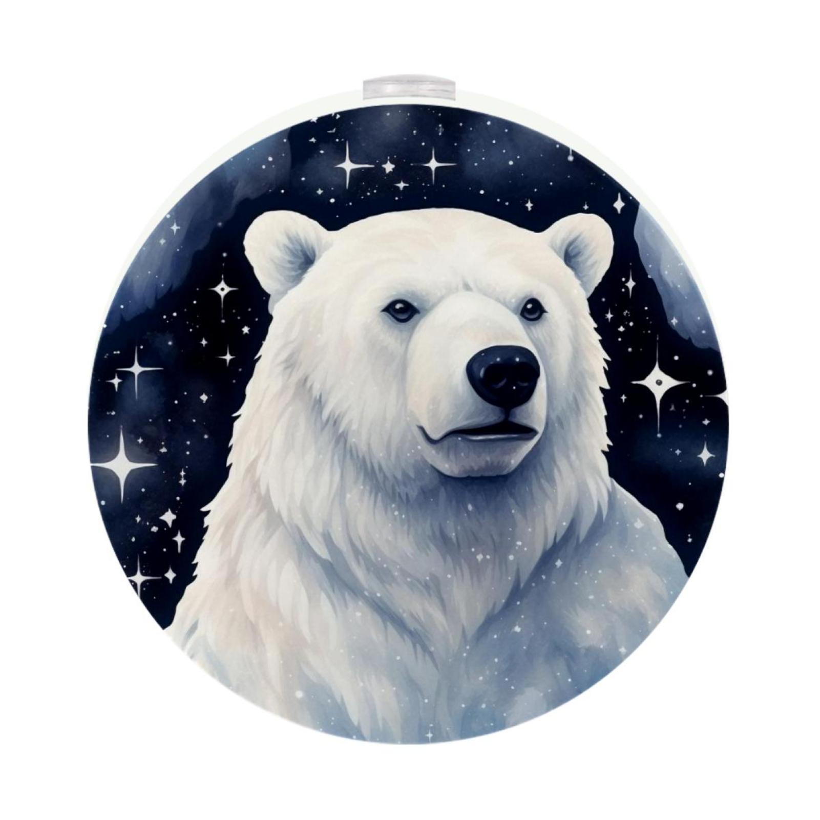 Polar Bear Set of 2 LED Round Night Lights for Brightening up your ...