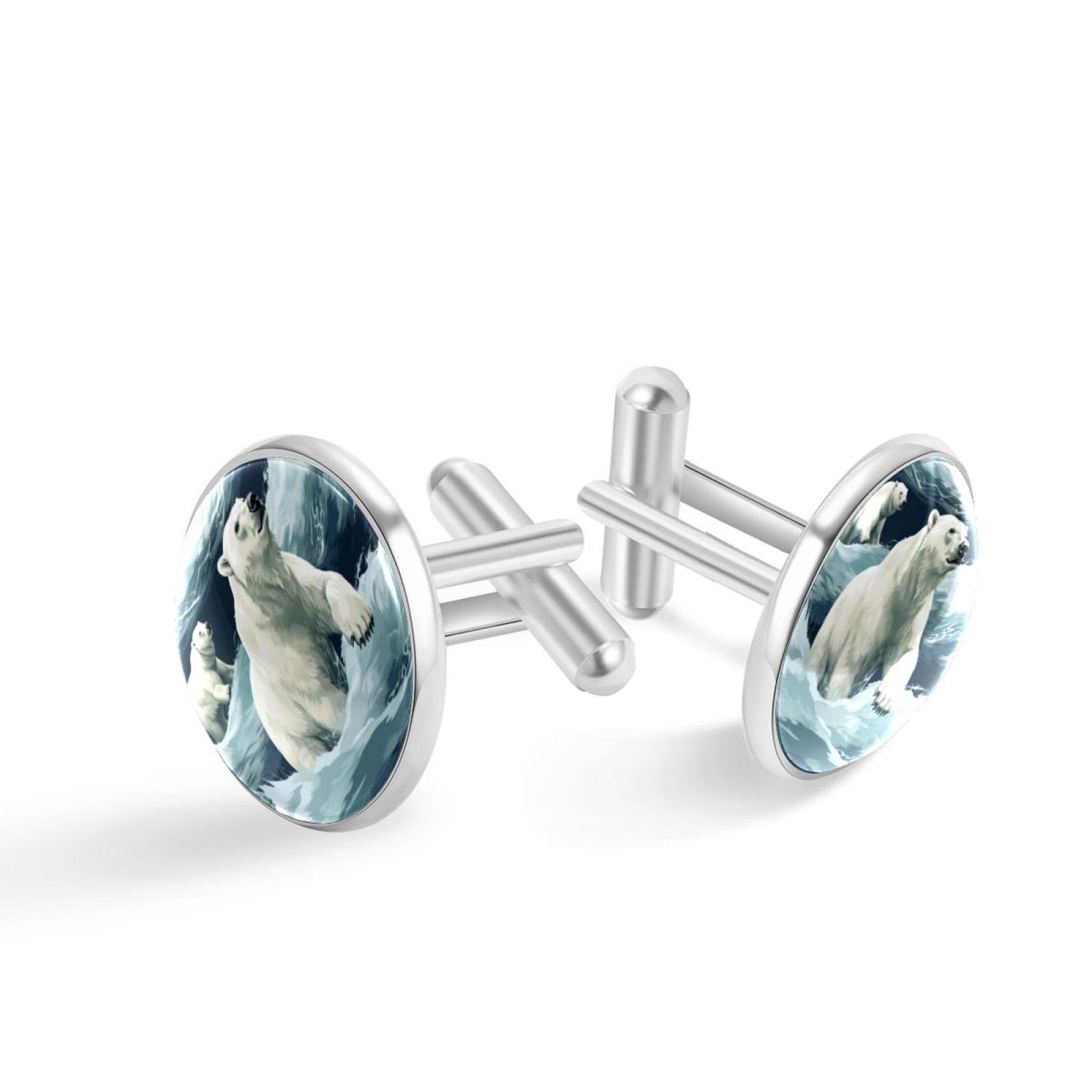 Polar Bear Sophisticated Cufflink Set for Elegant Attire Made of ...