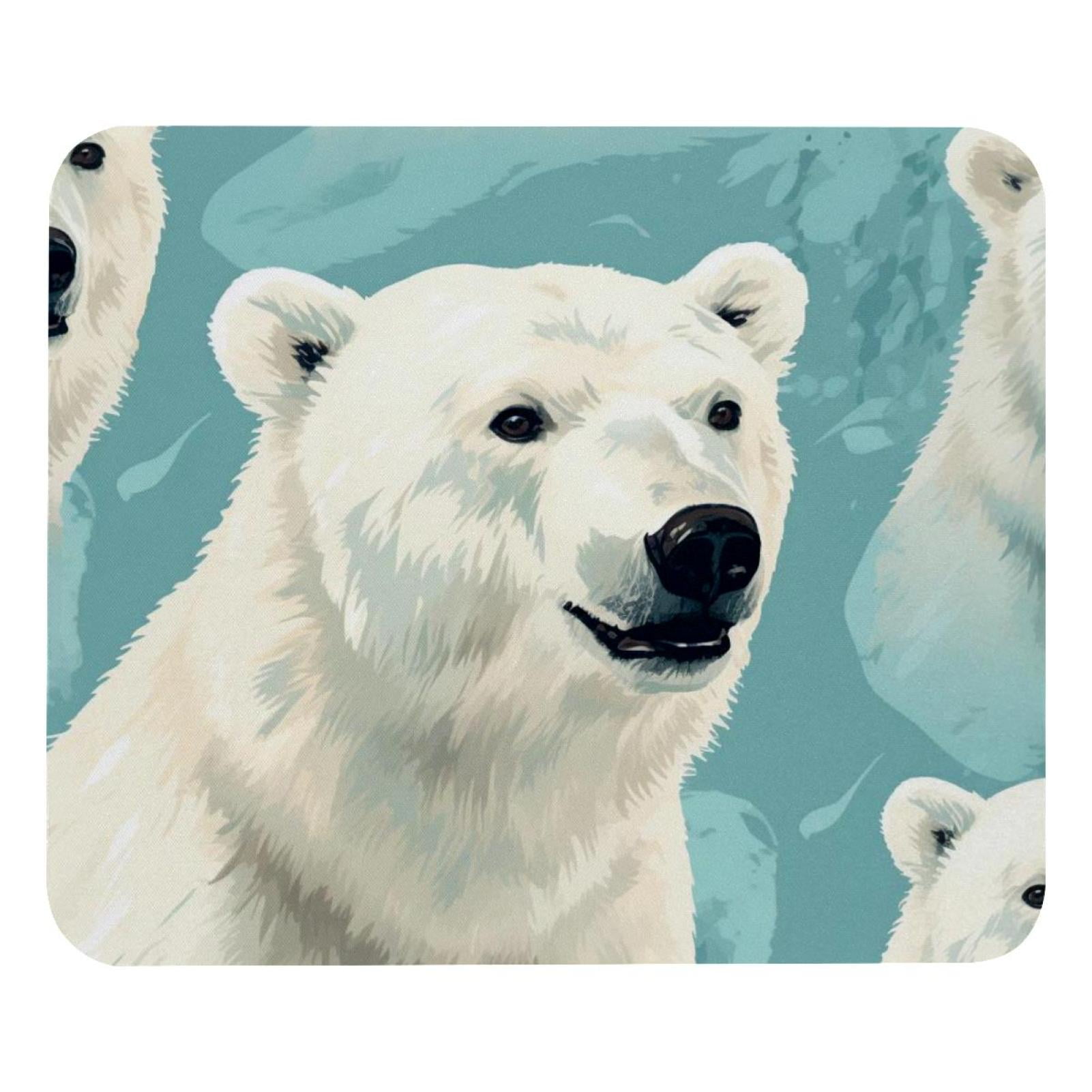 Polar Bear Square Desk Mat Gaming Mouse Pad, 8.3x9.8 Inch Non-Slip ...