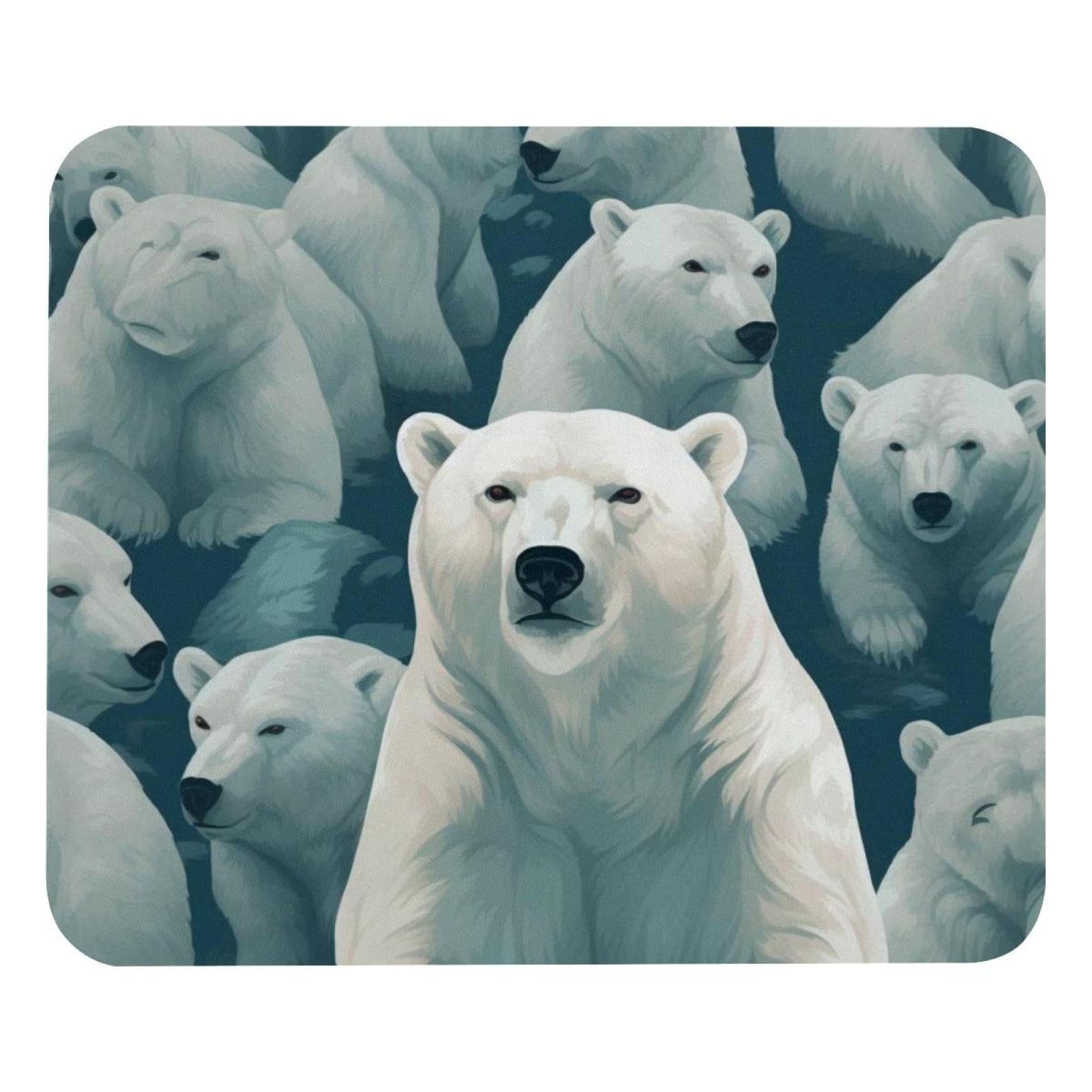 Polar Bear Square Desk Mat Mousepad, 8.3x9.8 Inch Non-Slip Rubber ...