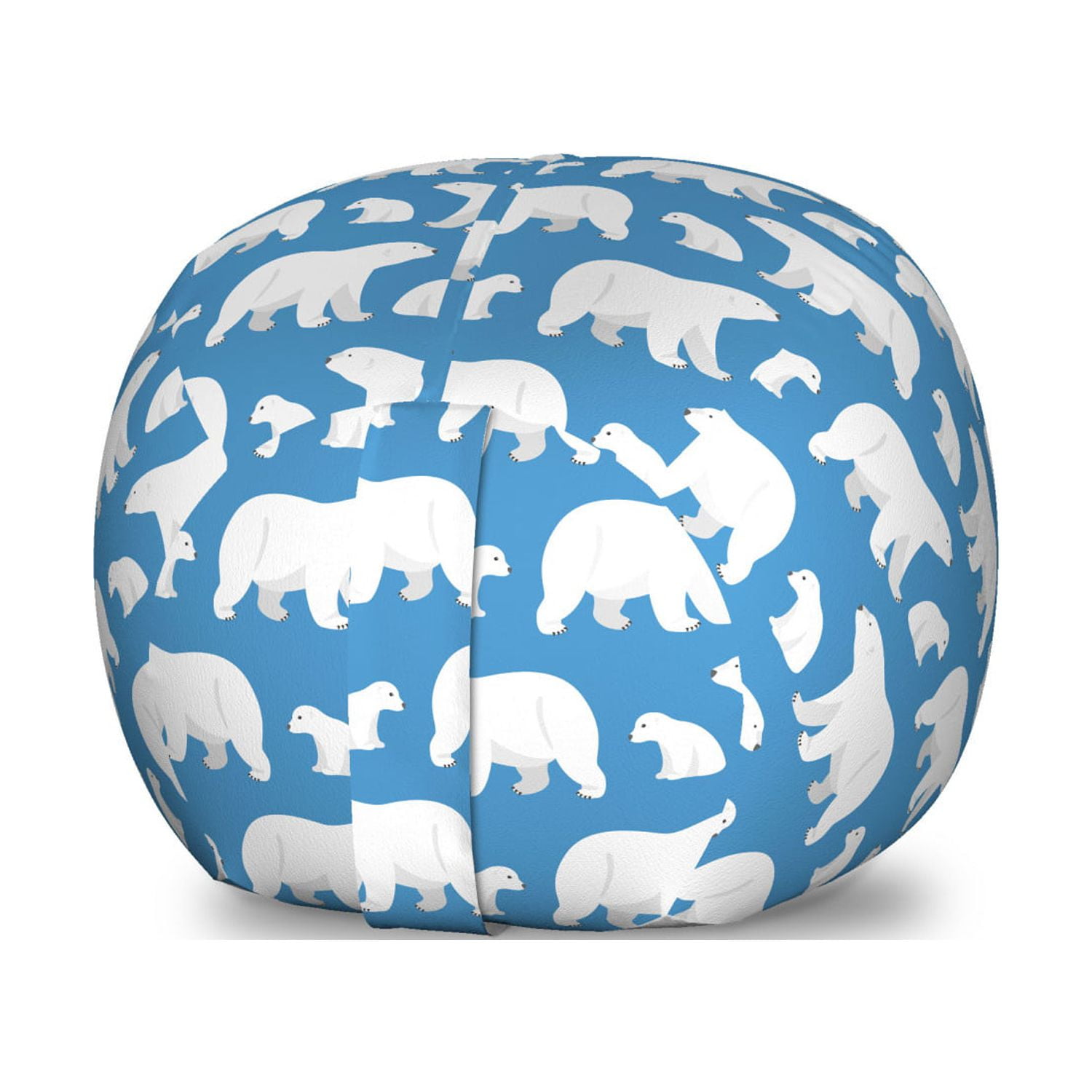 Polar Bear Storage Toy Bag Chair, Bear Family Carnivore Nordic Mammals ...