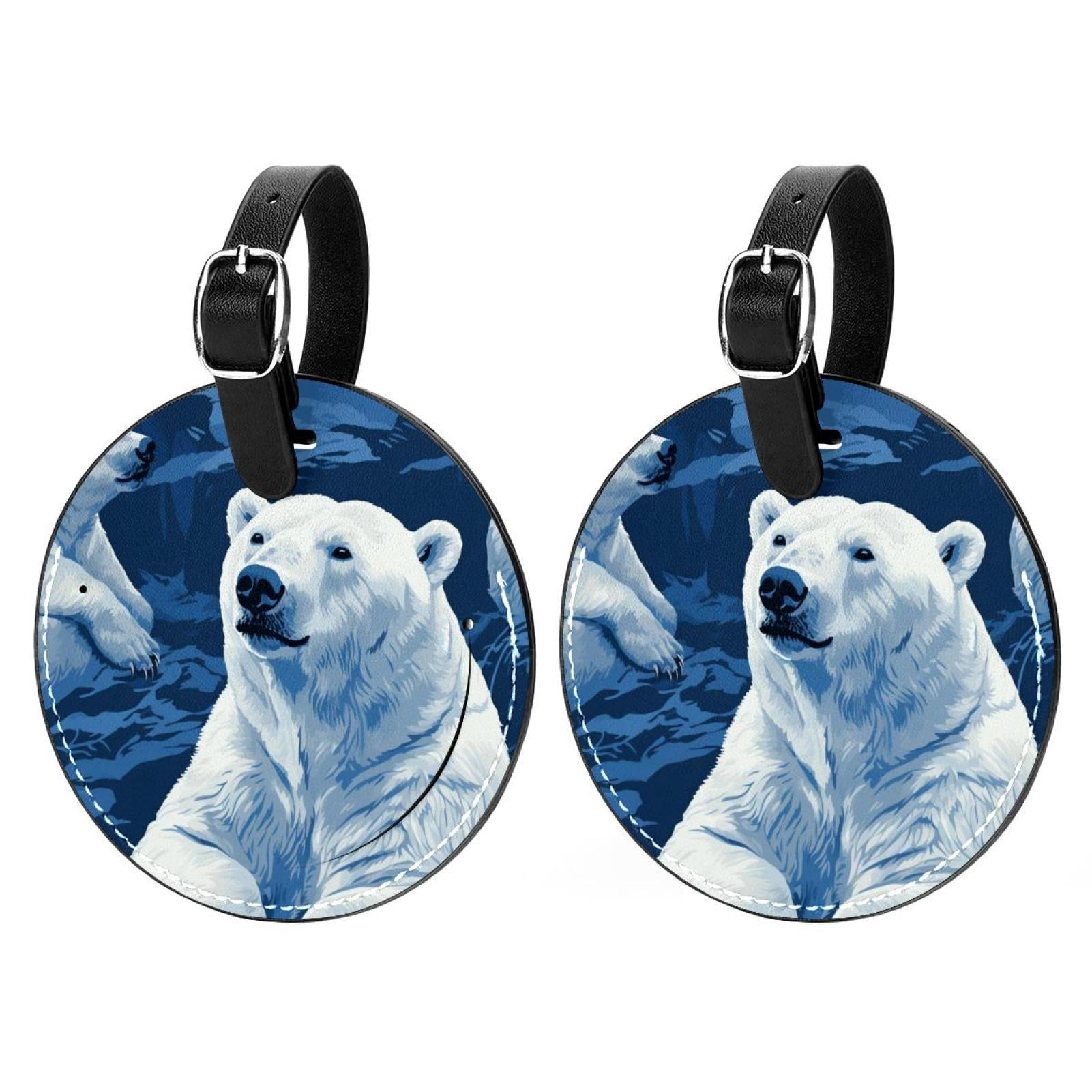 Polar Bear Travel Tags - PU Leather Luggage Tag Set, 2 Pack - Walmart.com