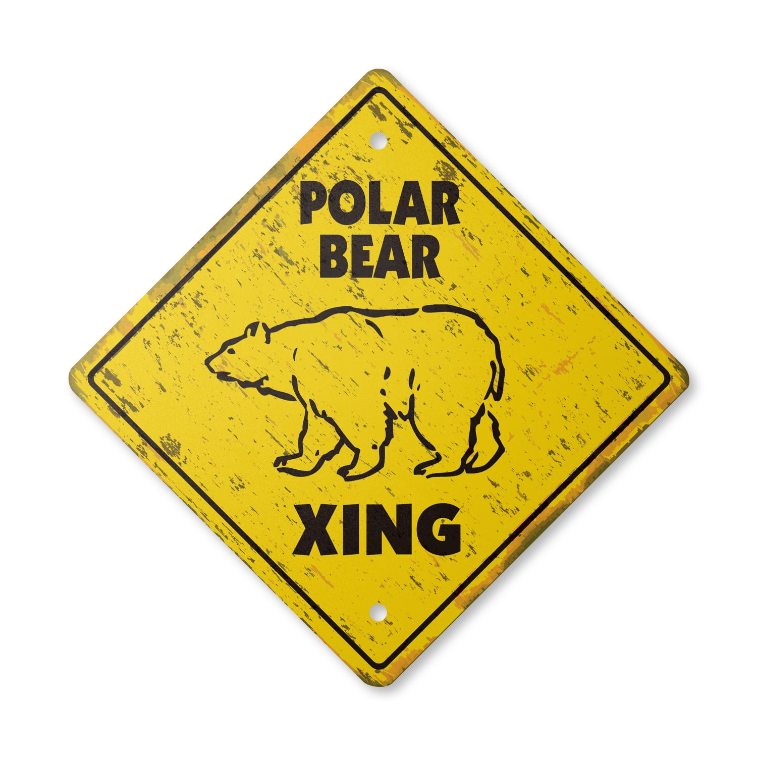 Polar Bear Vintage Crossing Sign Zone Xing | Indoor/Outdoor Plastic ...