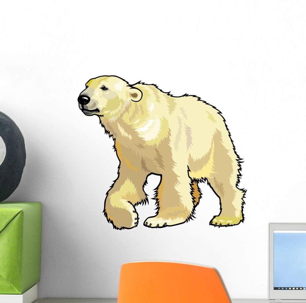 Polar Bear Wall Decal by Wallmonkeys Peel and Stick Graphic (12 in W x ...