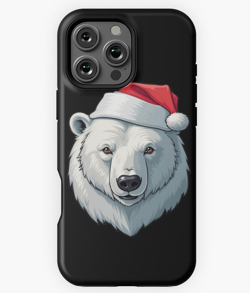 Polar Bear Wearing a St. Nick Hat Holiday M06279 Phone case for iPhone ...